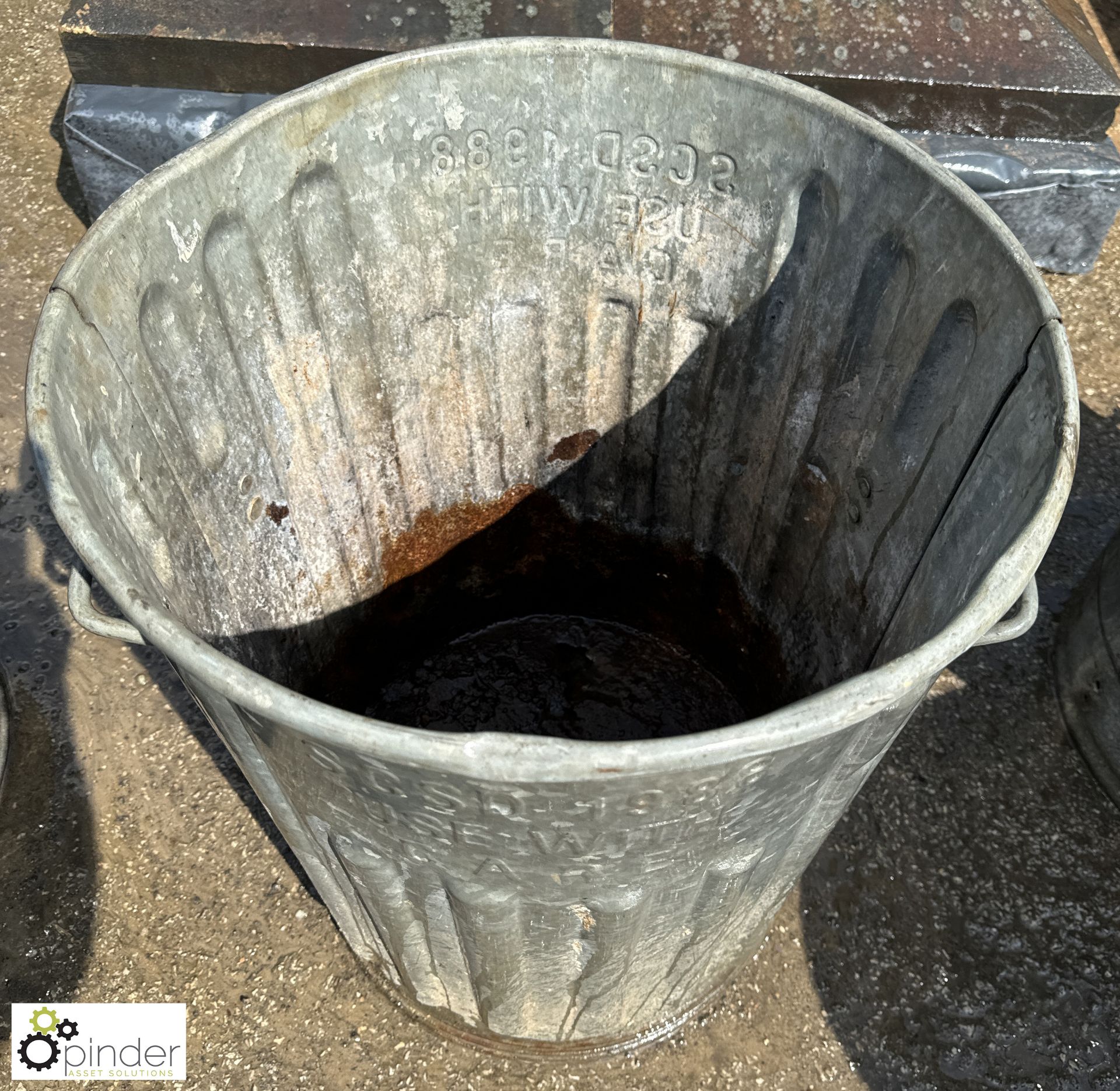 Antique galvanised metal Dustbin, with lifting handles, approx. 22in x ...