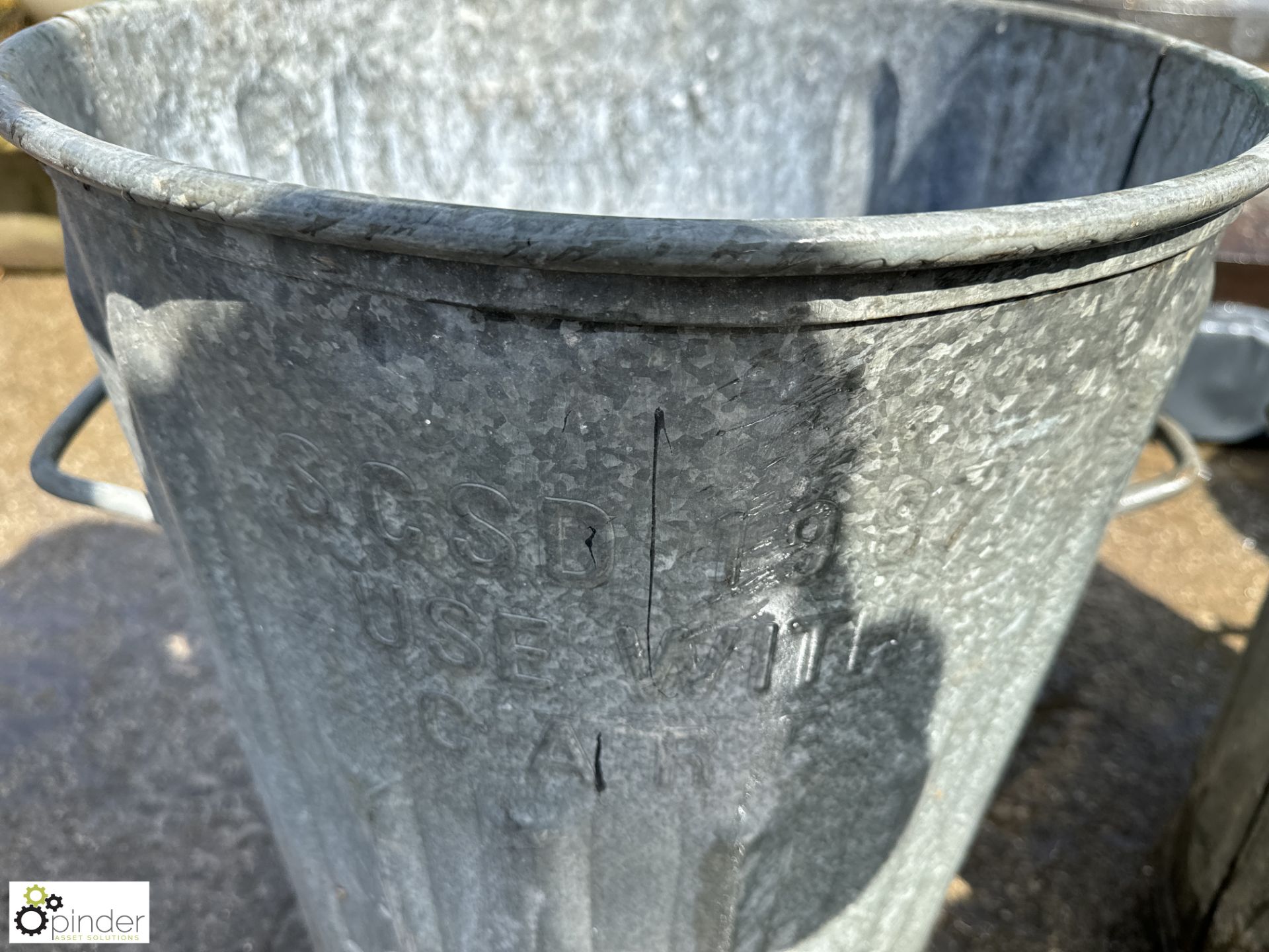 Antique galvanised metal Dustbin, with lifting handles, approx. 22in x ...