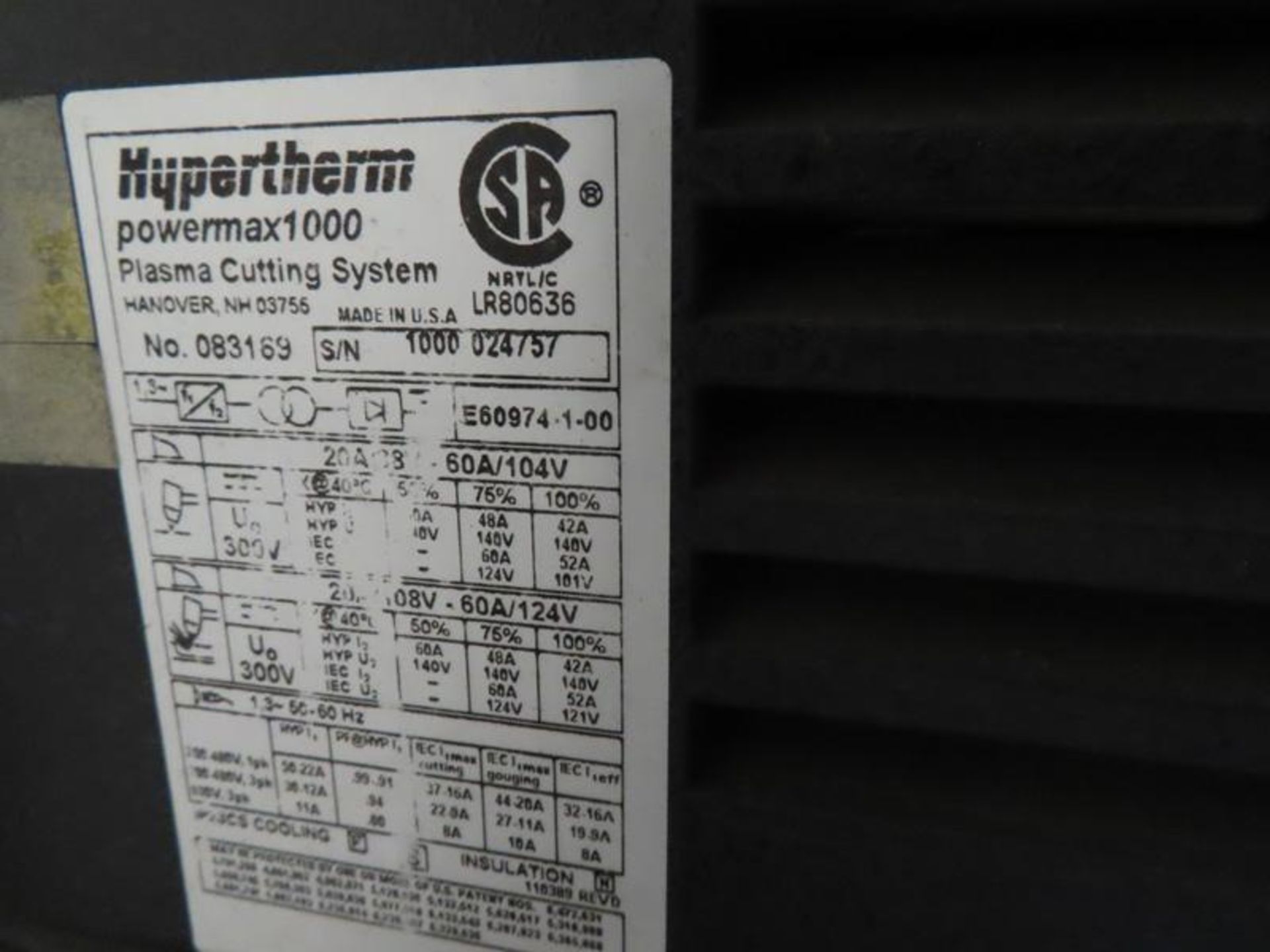 { Choice of lots: 190, 191 } Hypertherm Powermax 1000 G3 Series Plasma ...