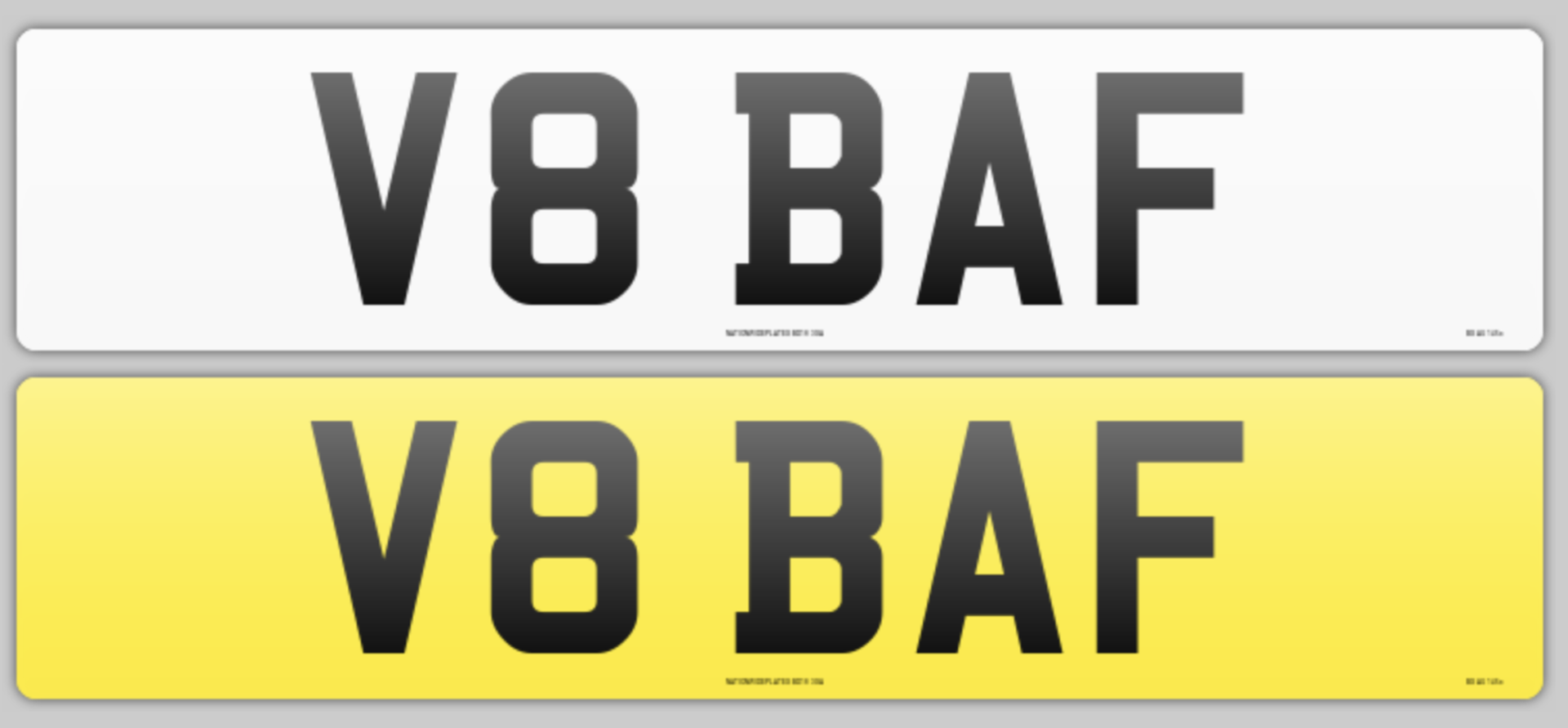 Private Registration Number: V8 BAF