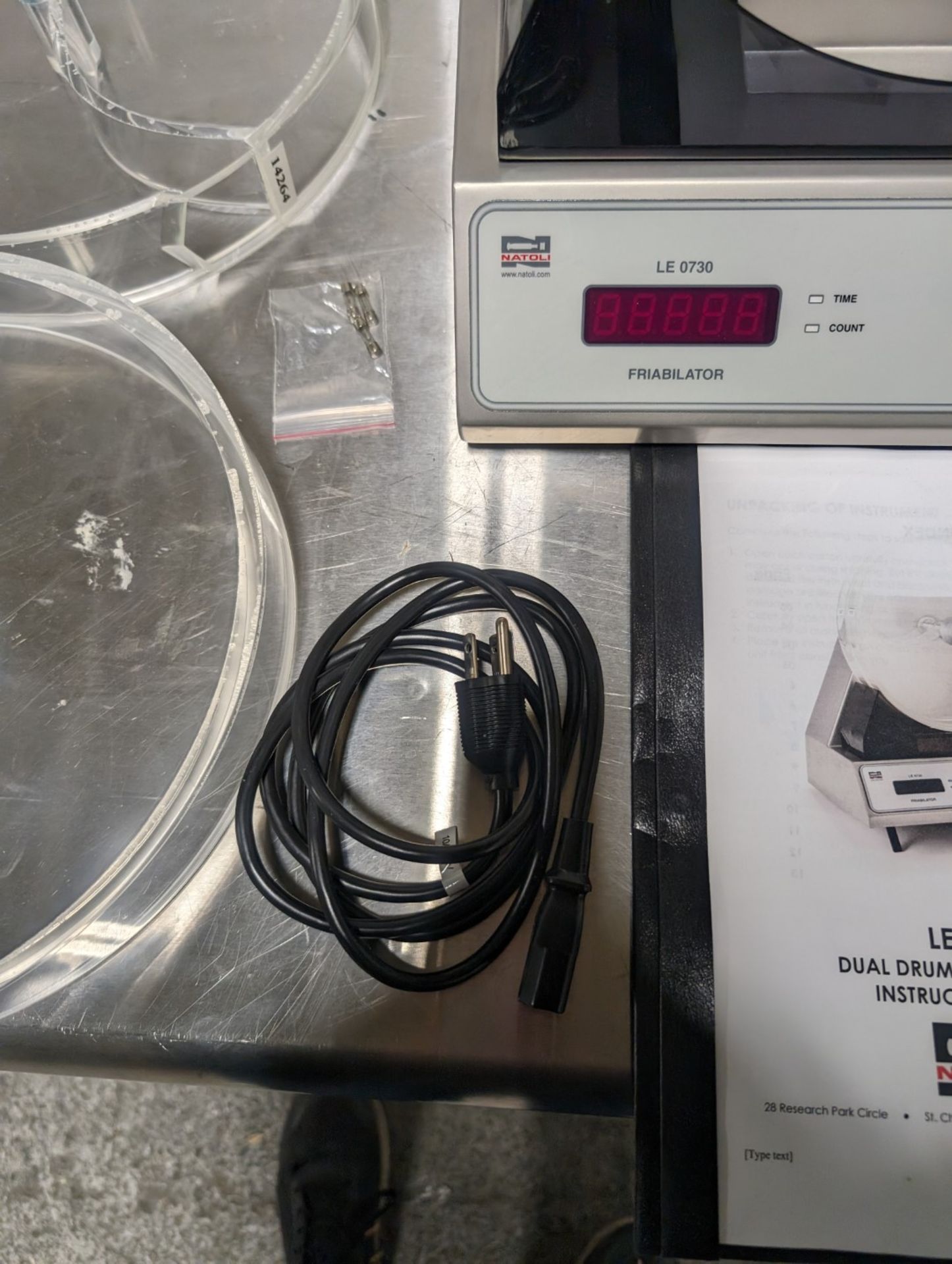 Unused Natoli dual drum friabilator tester, model LE 0730, 110 volt ...