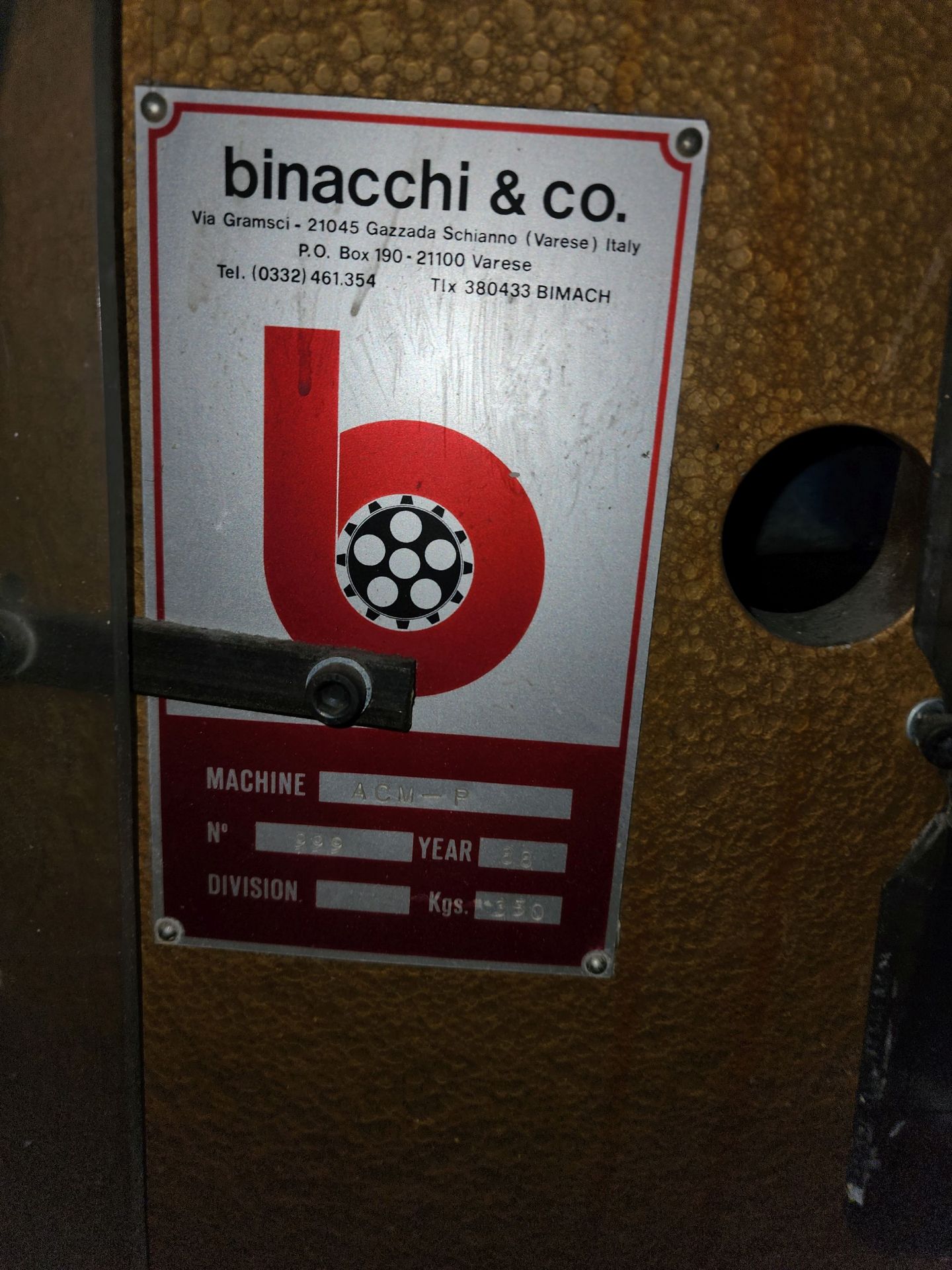 Binacchi Soap Cutting Machine Model ACM-P, Machine # 999, MFG in 1988 ...