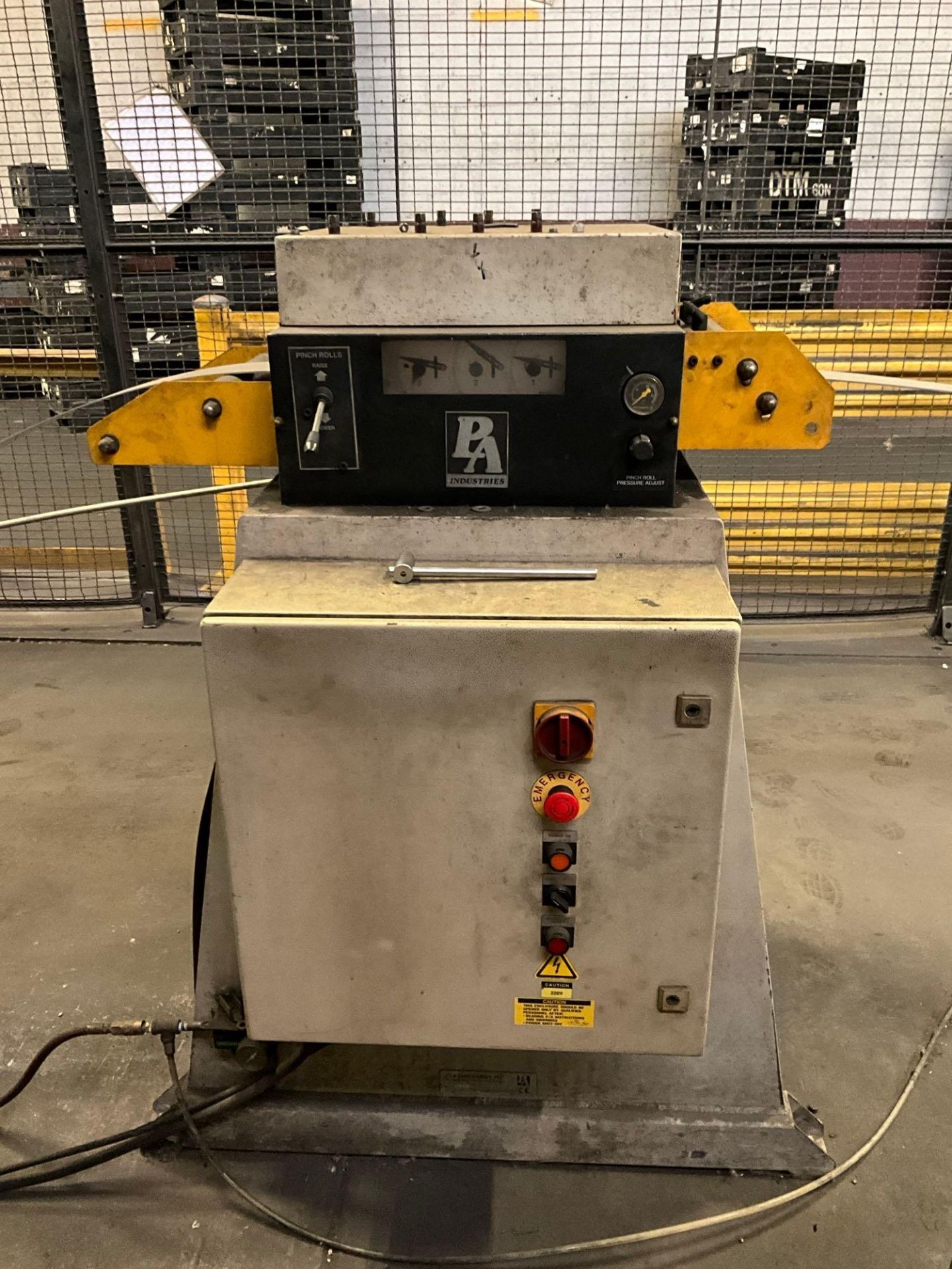 AIDA STAMPING MACHINE WITH MATERIAL STRAIGHTENER AND MATERIAL FEEDER ...