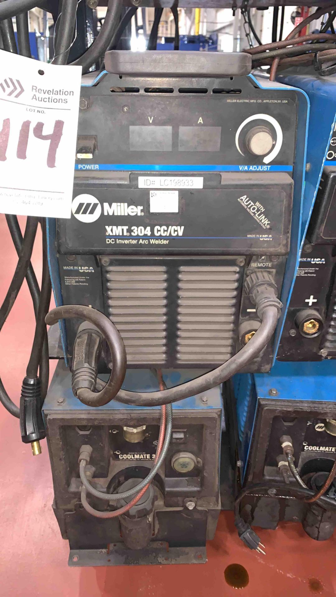 DUAL MILLER WELDING STATION WITH (2) XMT 304 WELDERS, (2) WIRE FEEDERS ...