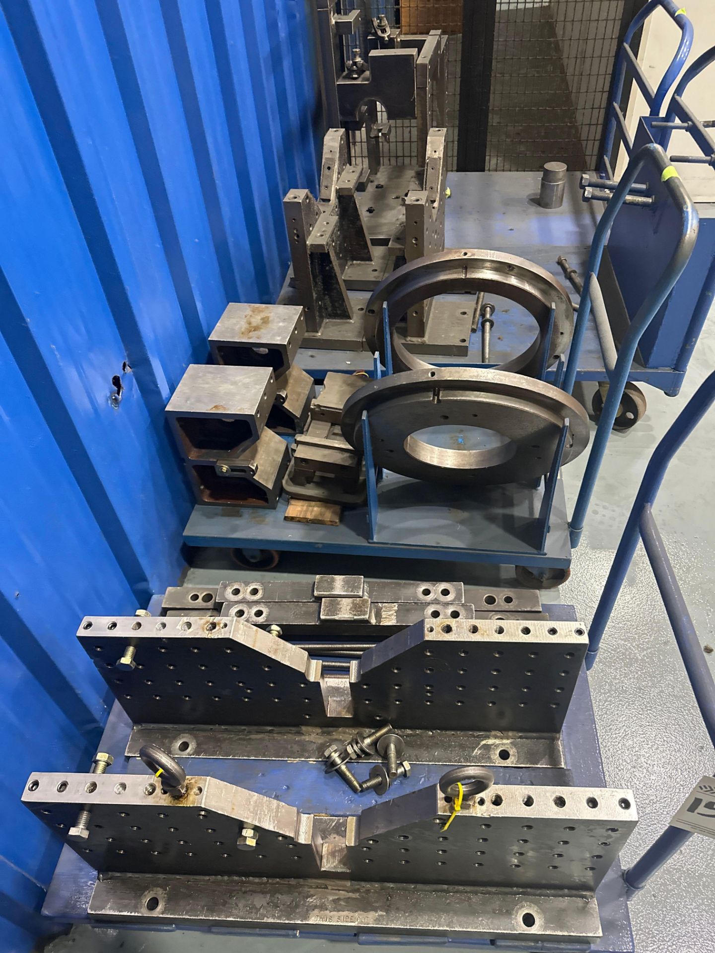 LOT OF STEEL FIXTURES WITH (4) CARTS