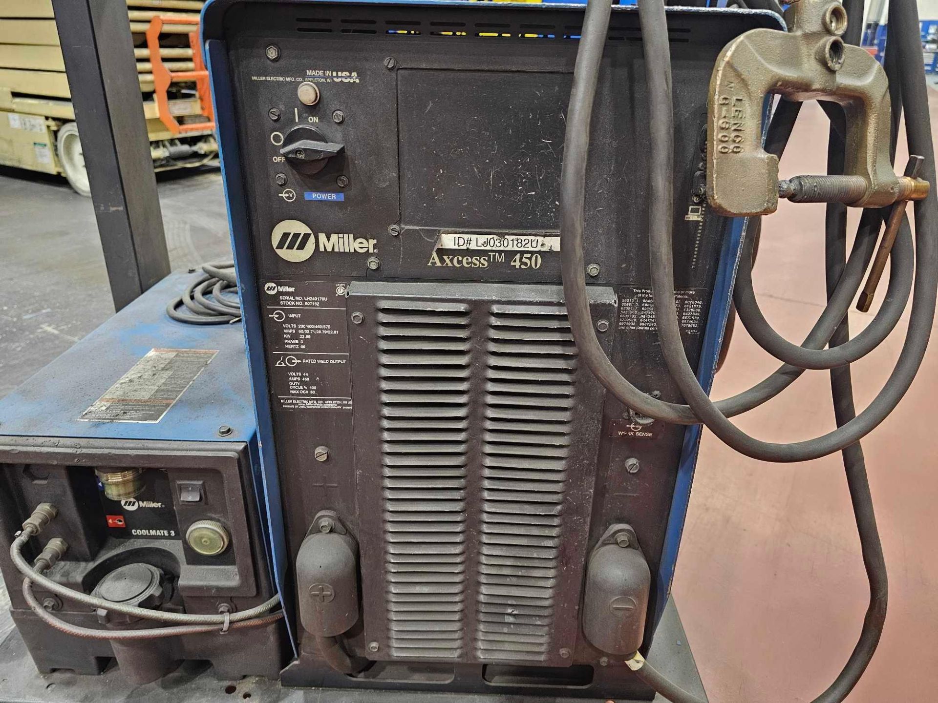 MILLER AXCESS 450 WIRE WELDER WITH FEEDER AND COOLMATE 3
