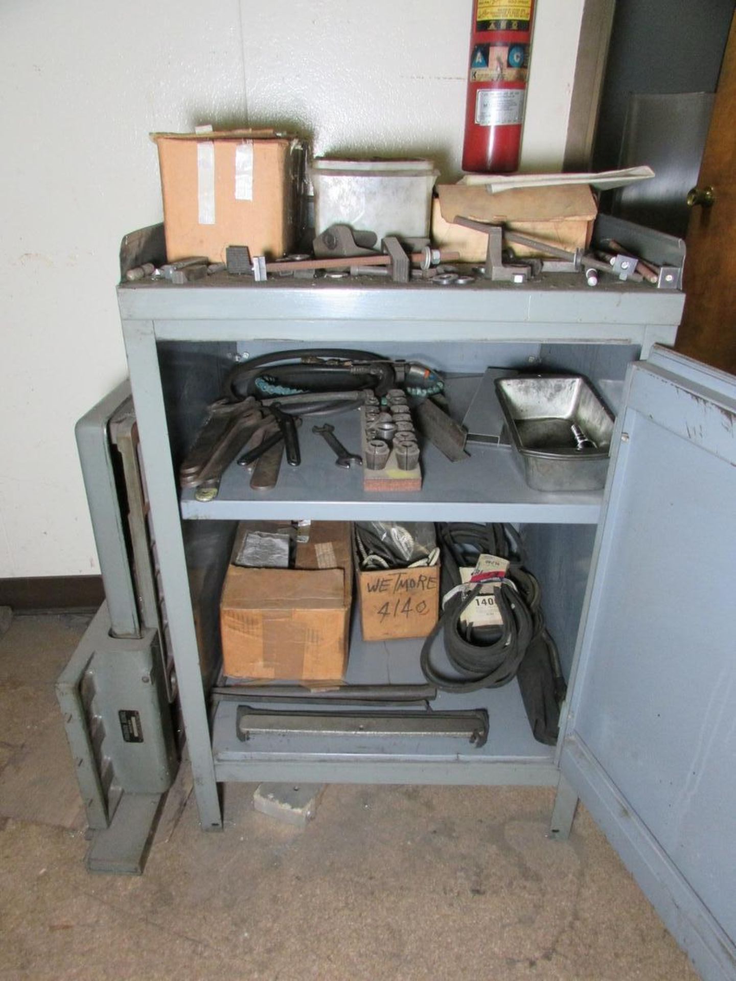 2-DOOR AND 1-DOOR STORAGE CABINETS WITH ASSORTED DECKEL PARTS ...