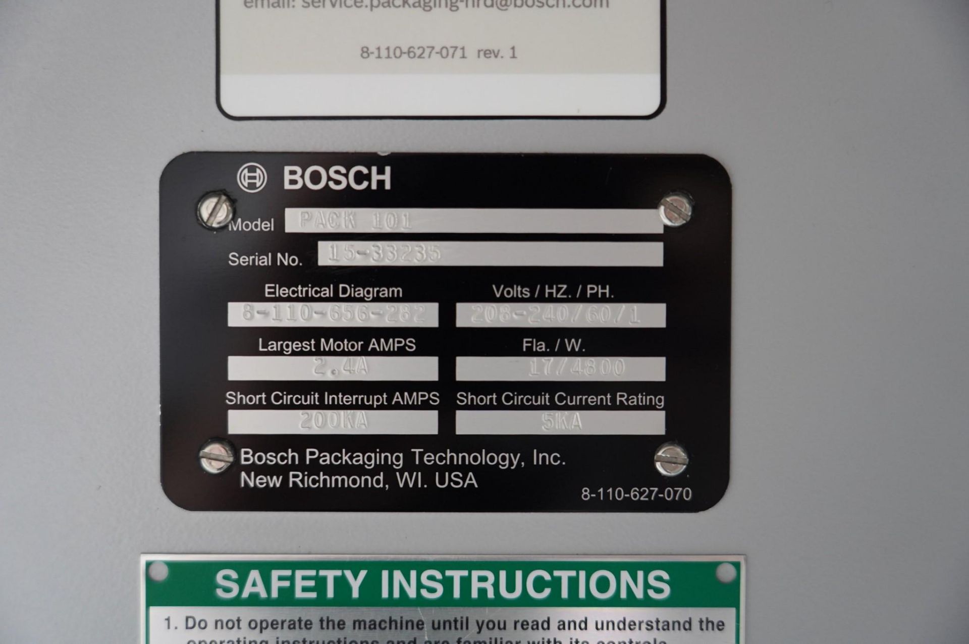 BOSCH PACK 101 WRAPPER FULLY OPERATIONAL AND RECENTLY IN USE, OPERATOR ...