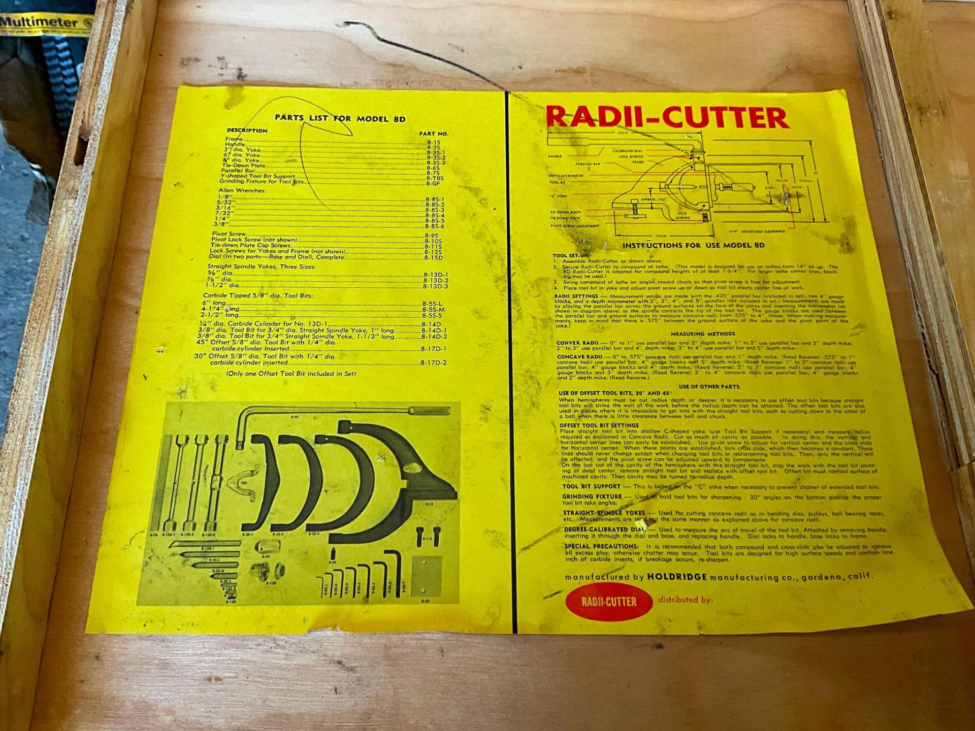 HOLDRIDGE RADII RADIUS CUTTER TOOL FOR LATHE Item Location - Lebanon ...