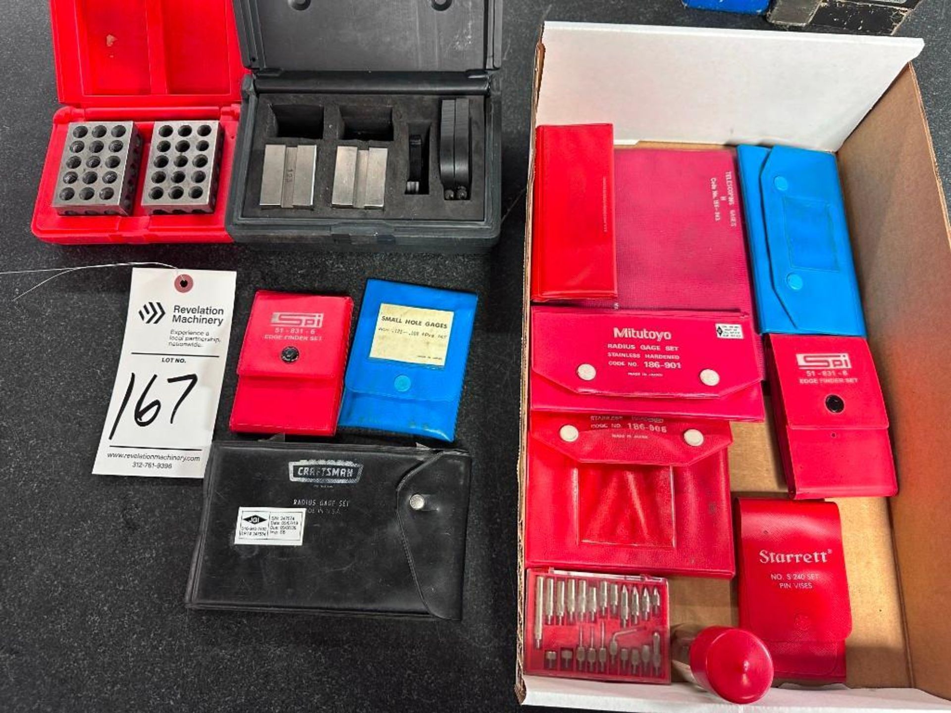 INSPECTION - GAGE SETS; MITUTOYO, STARRETT, ETC. Item Location ...