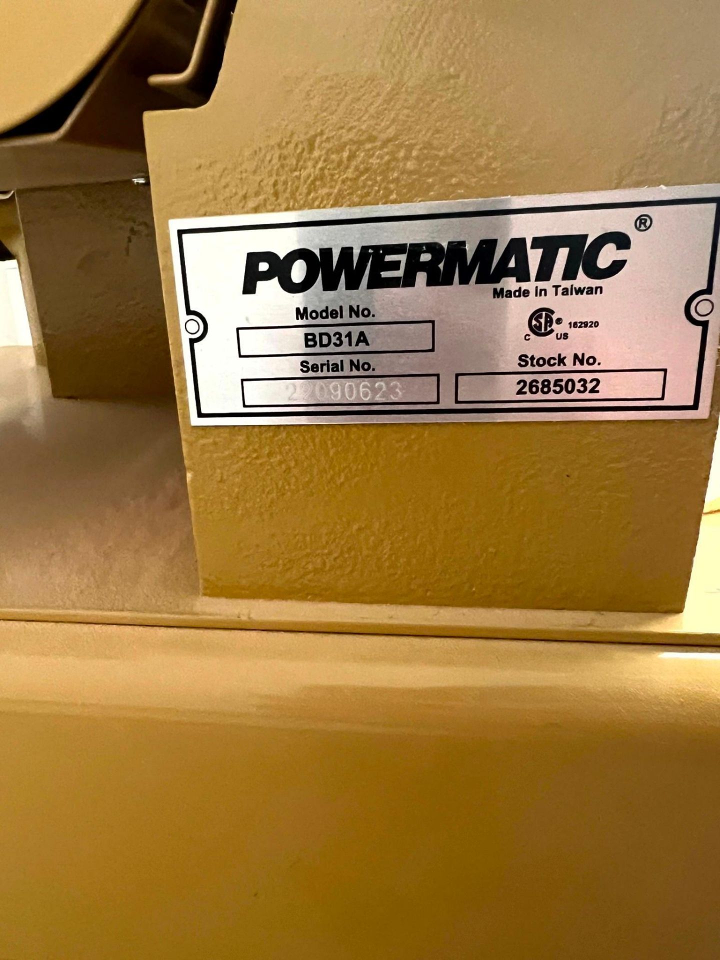 POWERMATIC BD31A 6"X48" BELT & 12" DISC SANDER, 2 HP, 3PH 230/460V Item ...