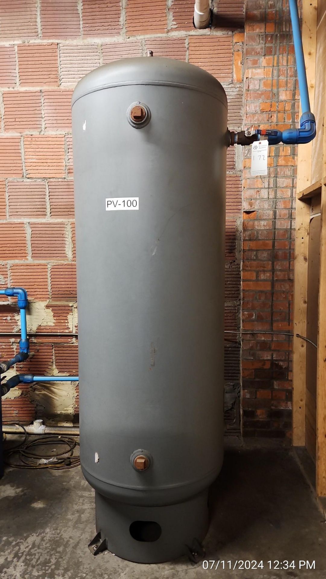 MANCHESTER TANK 240 GALLON AIR RECEIVER TANK, 2016 MAWP 200PSI @ 400F ...