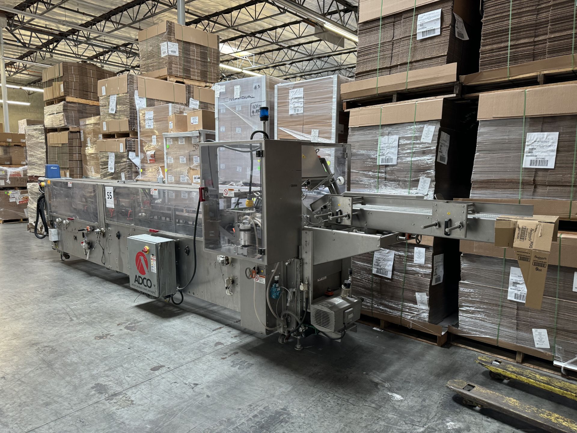 ADCO Manufacturing hand load cartoner, mod 15D105-RH-SS, s/n 5871HG, w ...