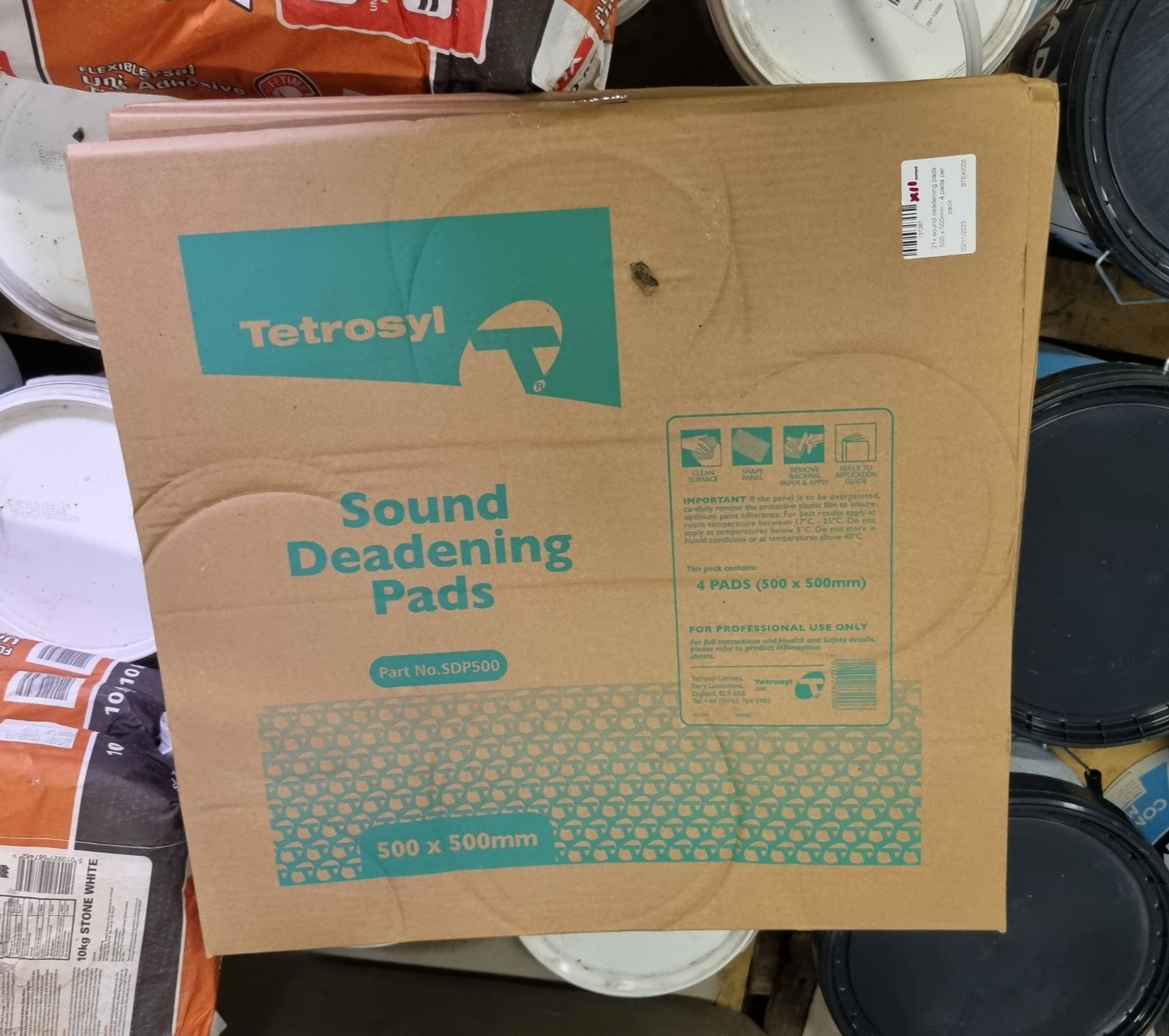 11x sound deadening pads 500 x 500mm - 4 pads per pack 20x tubs of ...