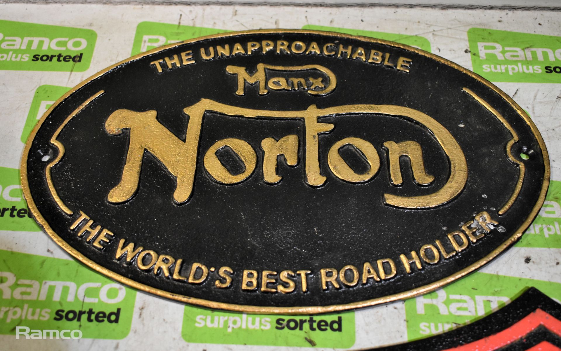 3x Signs - BSA, Norton, Harley Davidson