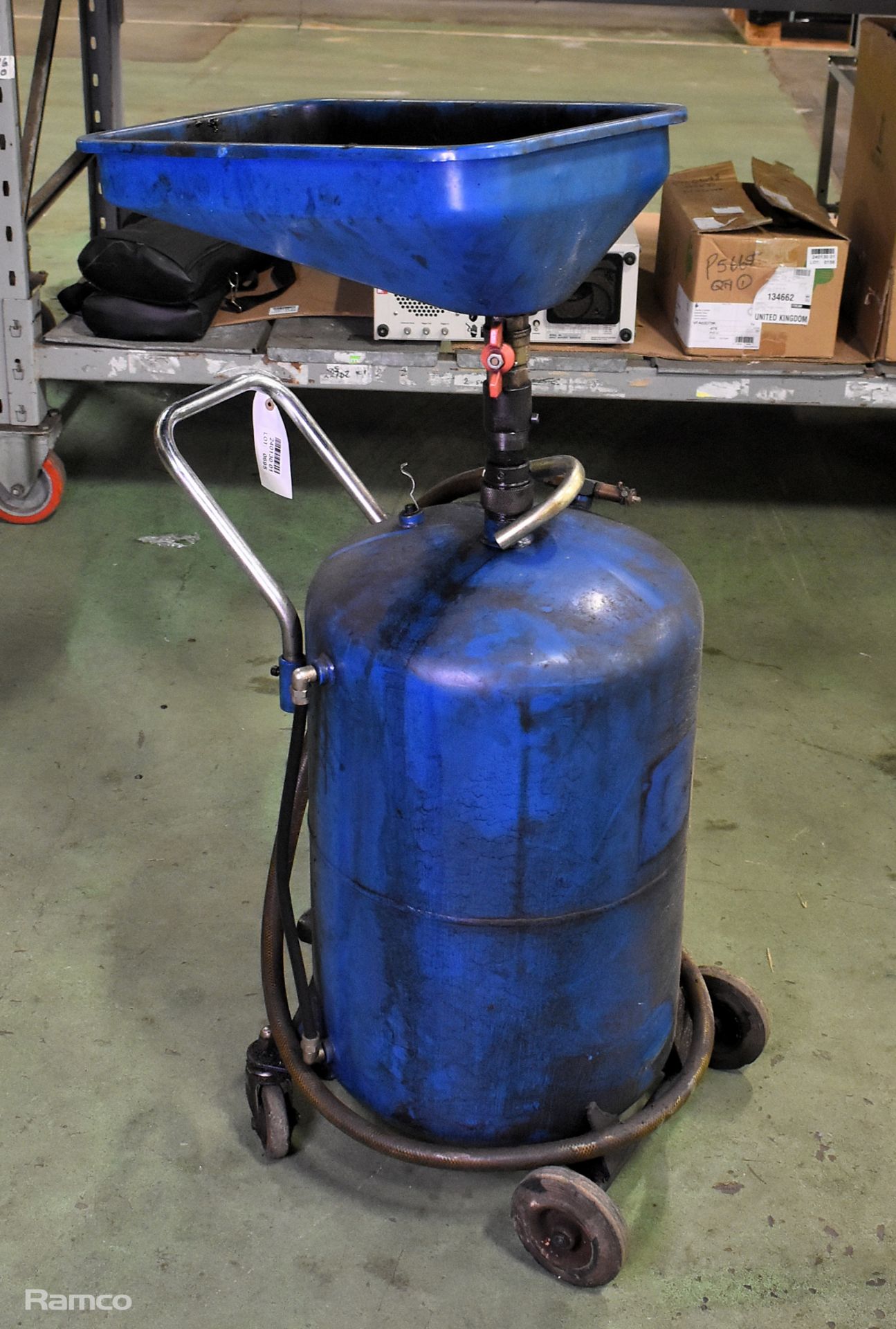 Waste oil collector with funnel - approx 50 litre