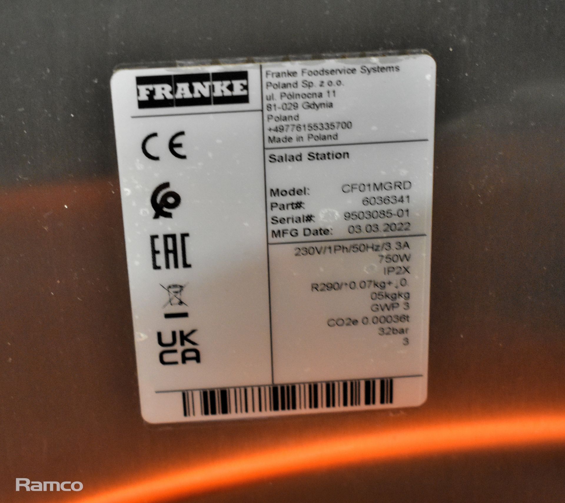 Franke CF01MGRD stainless steel refrigerated salad bar prep counter - W ...