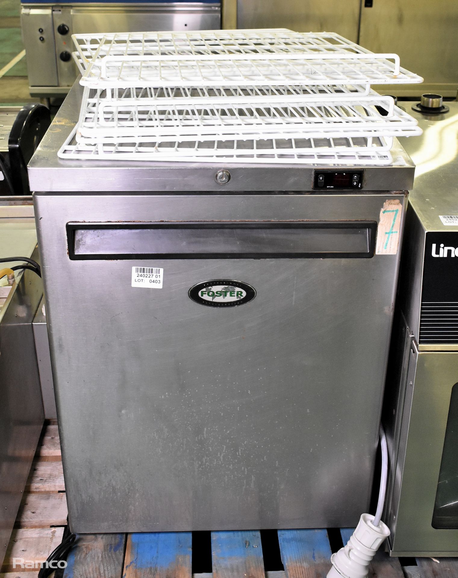 Foster HR150 stainless steel undercounter fridge, no shelves, 73.1 ltr ...
