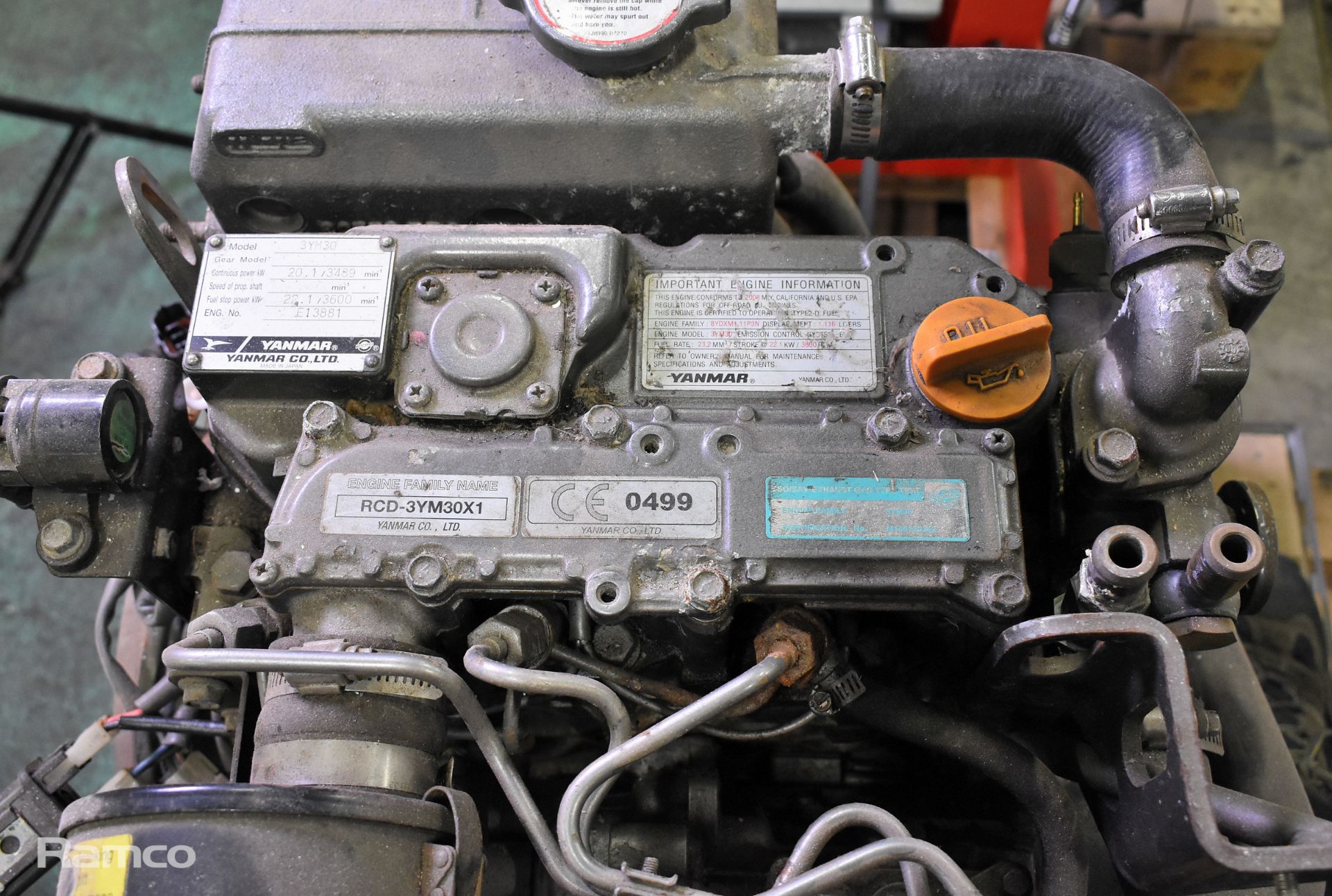 Yanmar RCD-3YM30X1 diesel engine - Engine No: E13881 - displacement: 1 ...