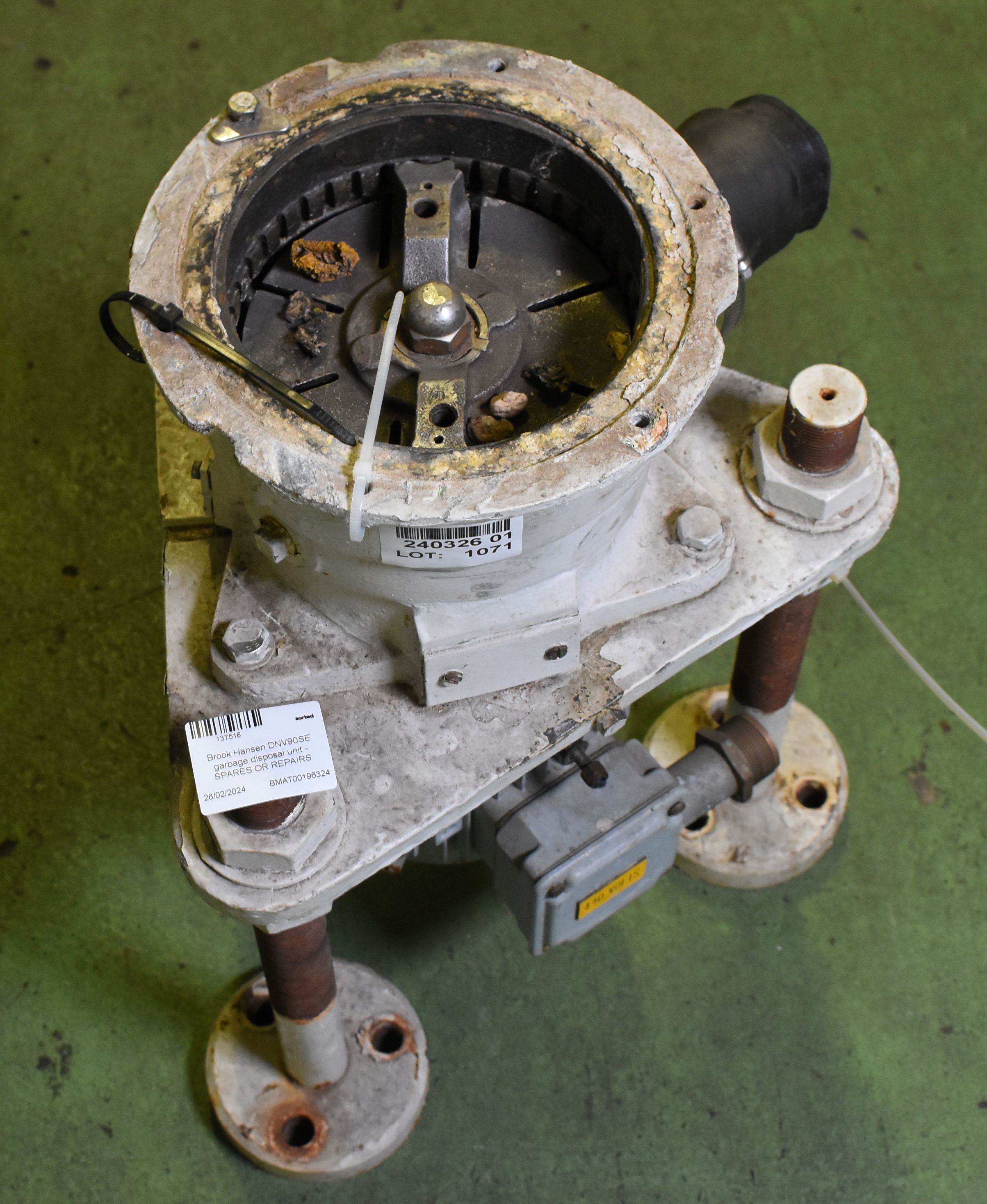Brook Hansen DNV90SE garbage disposal unit - SPARES OR REPAIRS