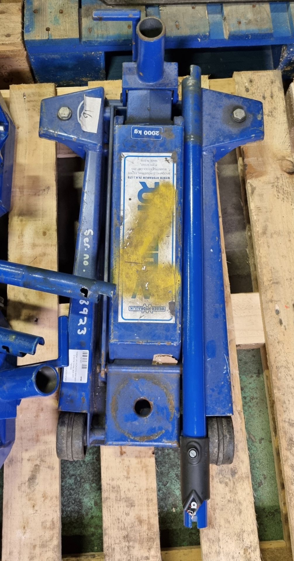 3x Weber UK WDK20Q standard 2 tonne trolley jacks with handle