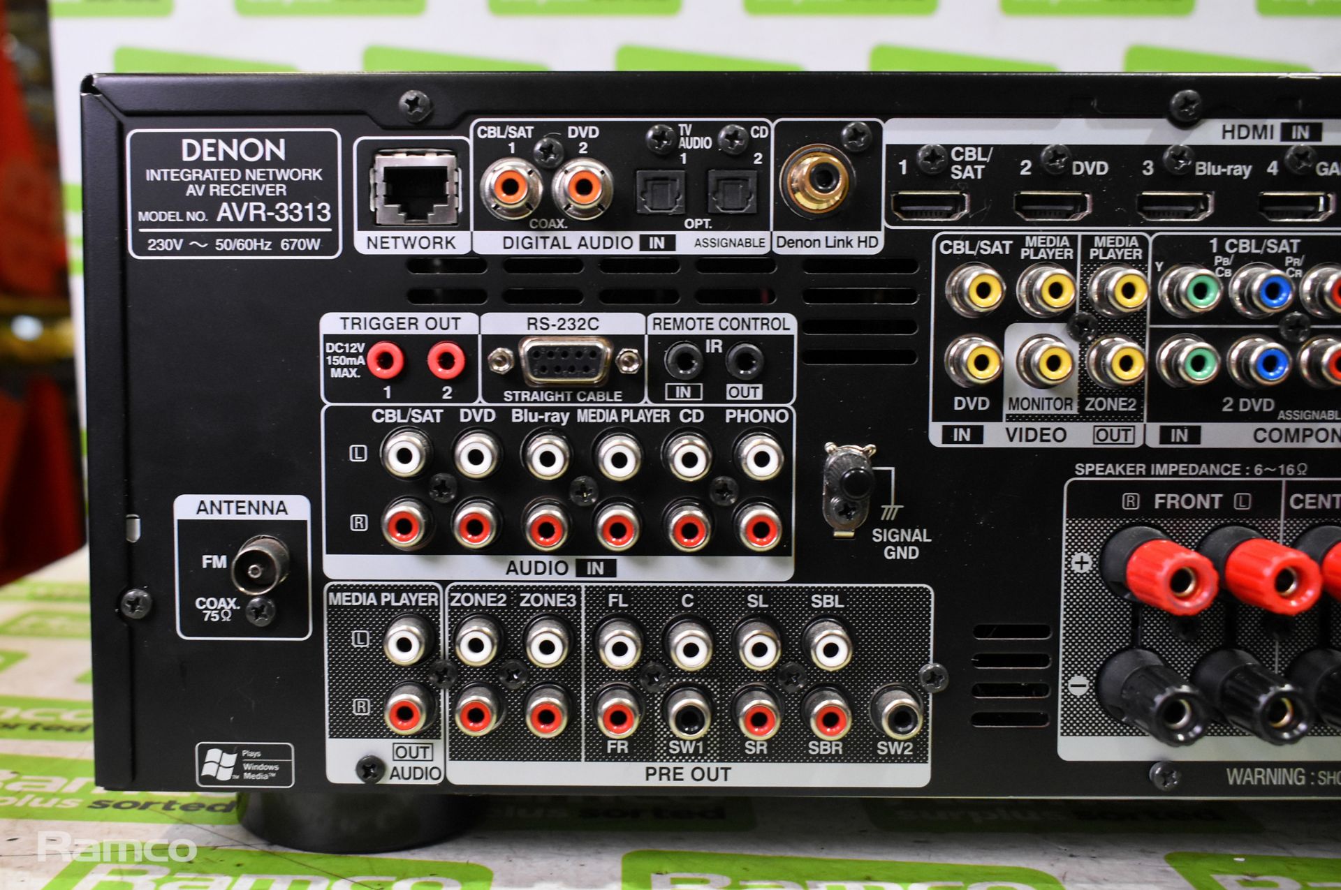 Denon AVR-3313 Integrated network AV receiver Samsung DVD-V6800 VCR and ...