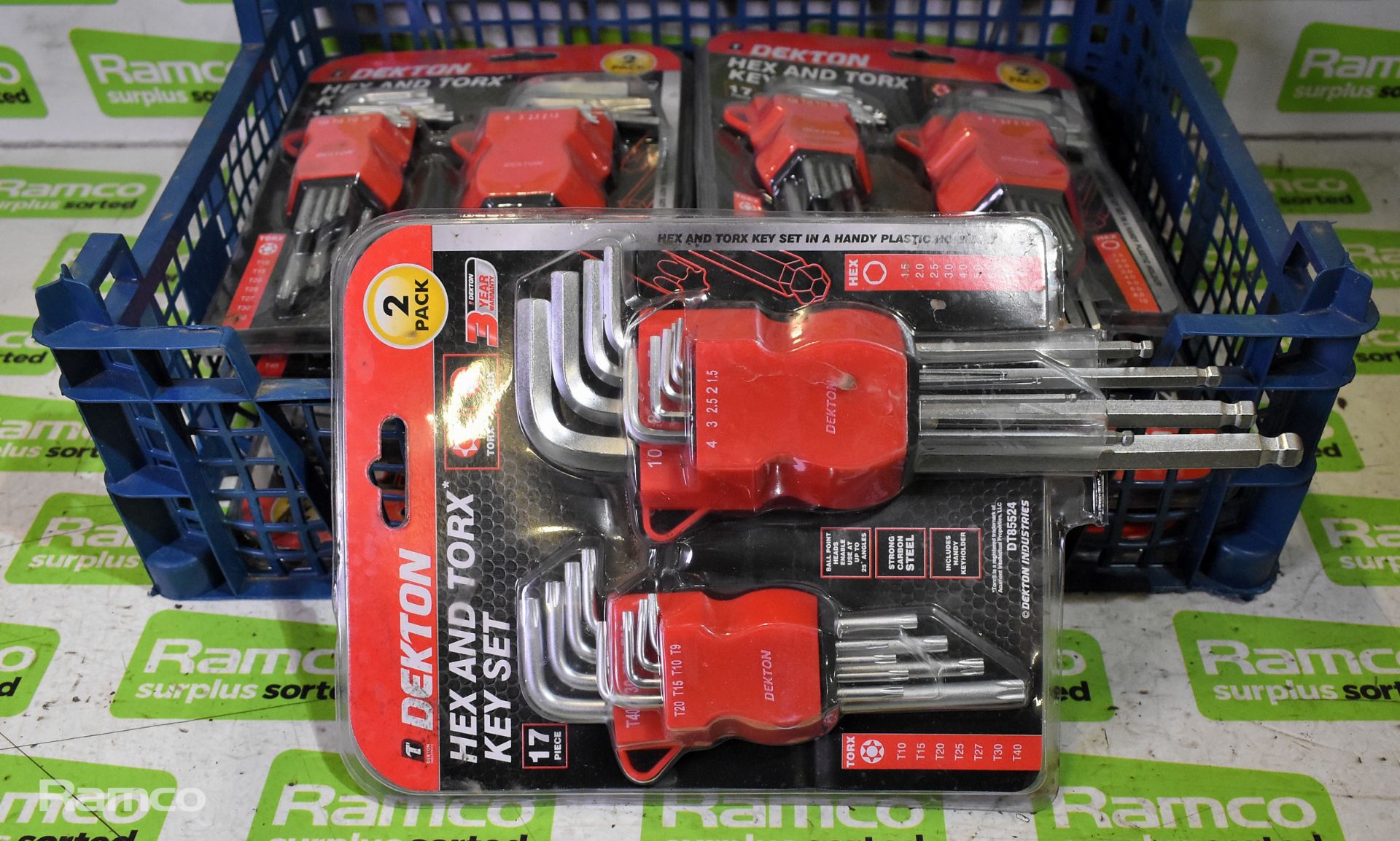 7x Dekton 17 piece hex and torx key sets