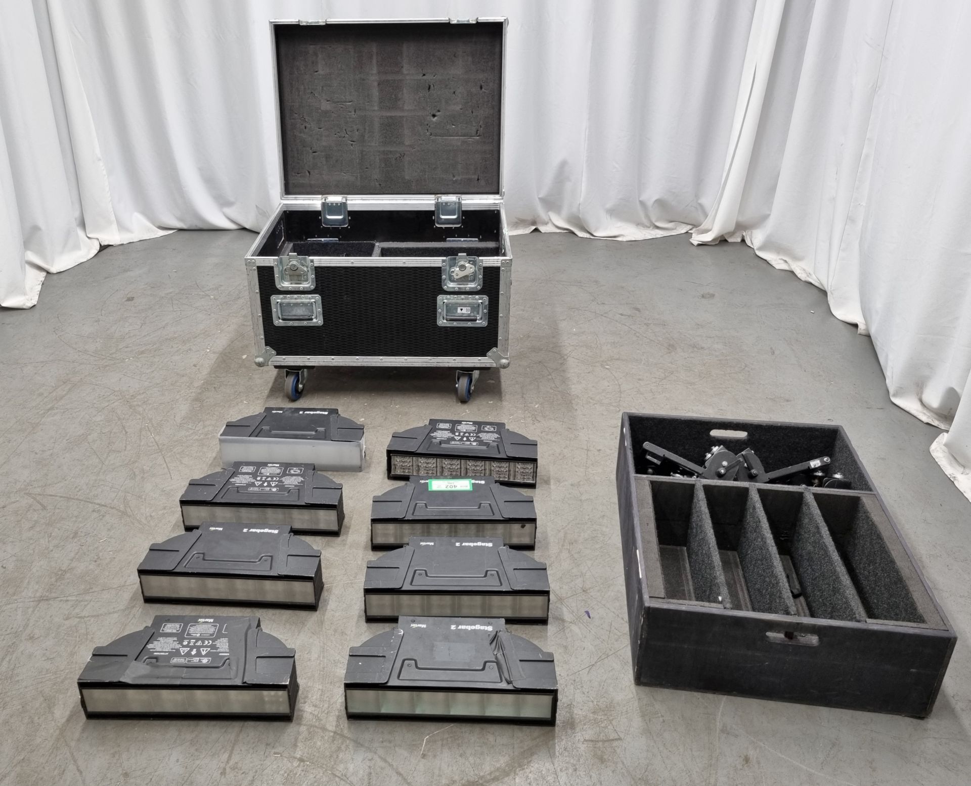 8x Martin Stagebar 2 with omega brackets in flightcase 1 UNIT FOR ...