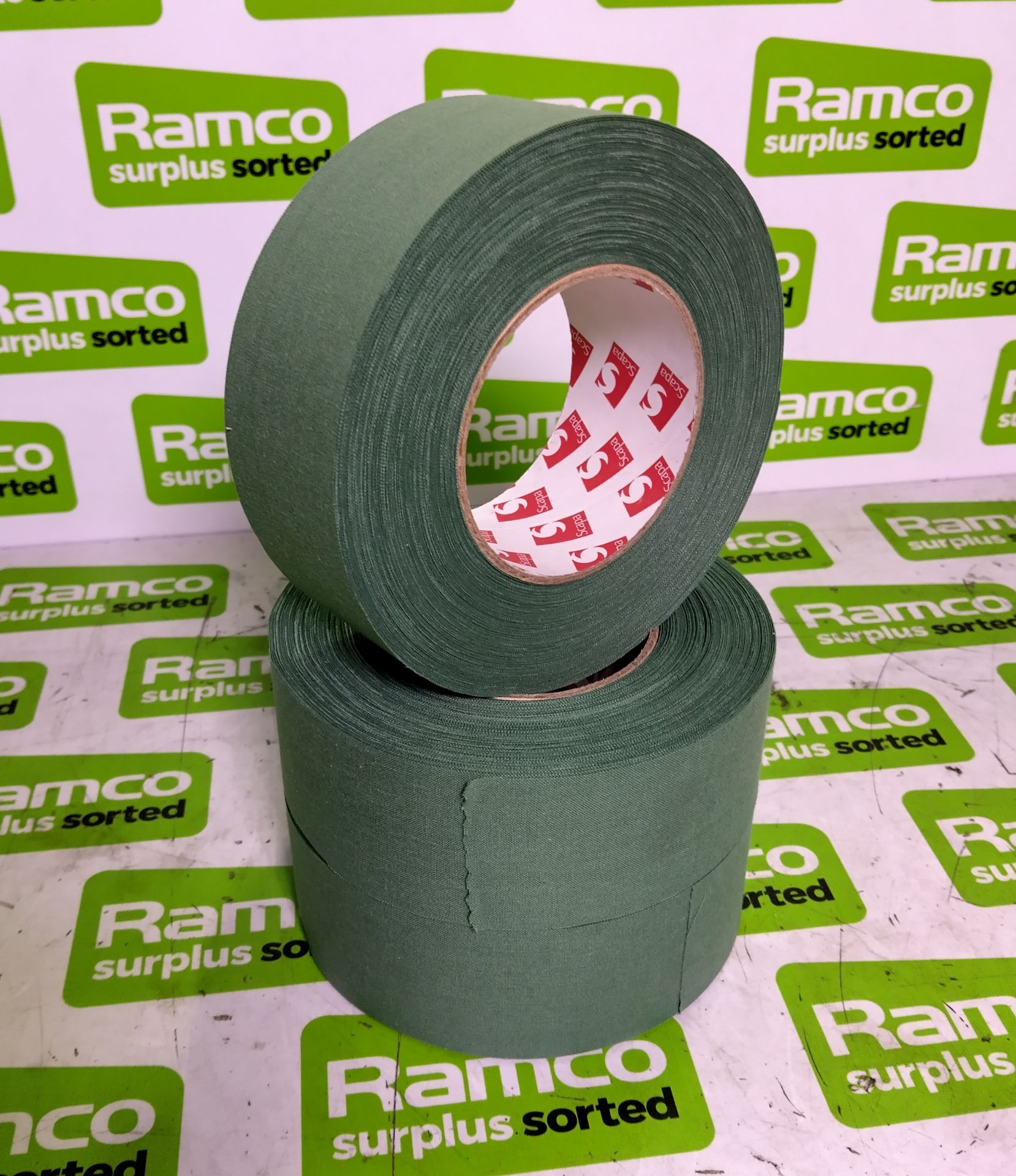 2x boxes of Scapa 3302 uncoated cotton cloth adhesive tape - olive ...