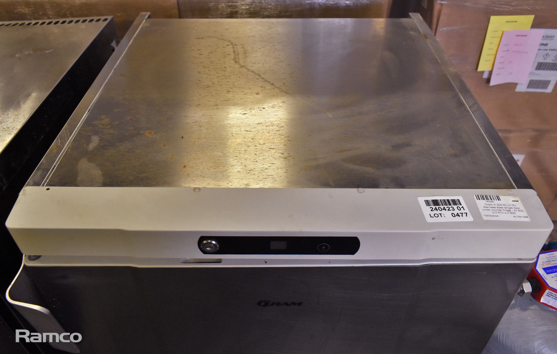 Gram K 200 RU H 3N stainless steel single door under counter fridge W ...
