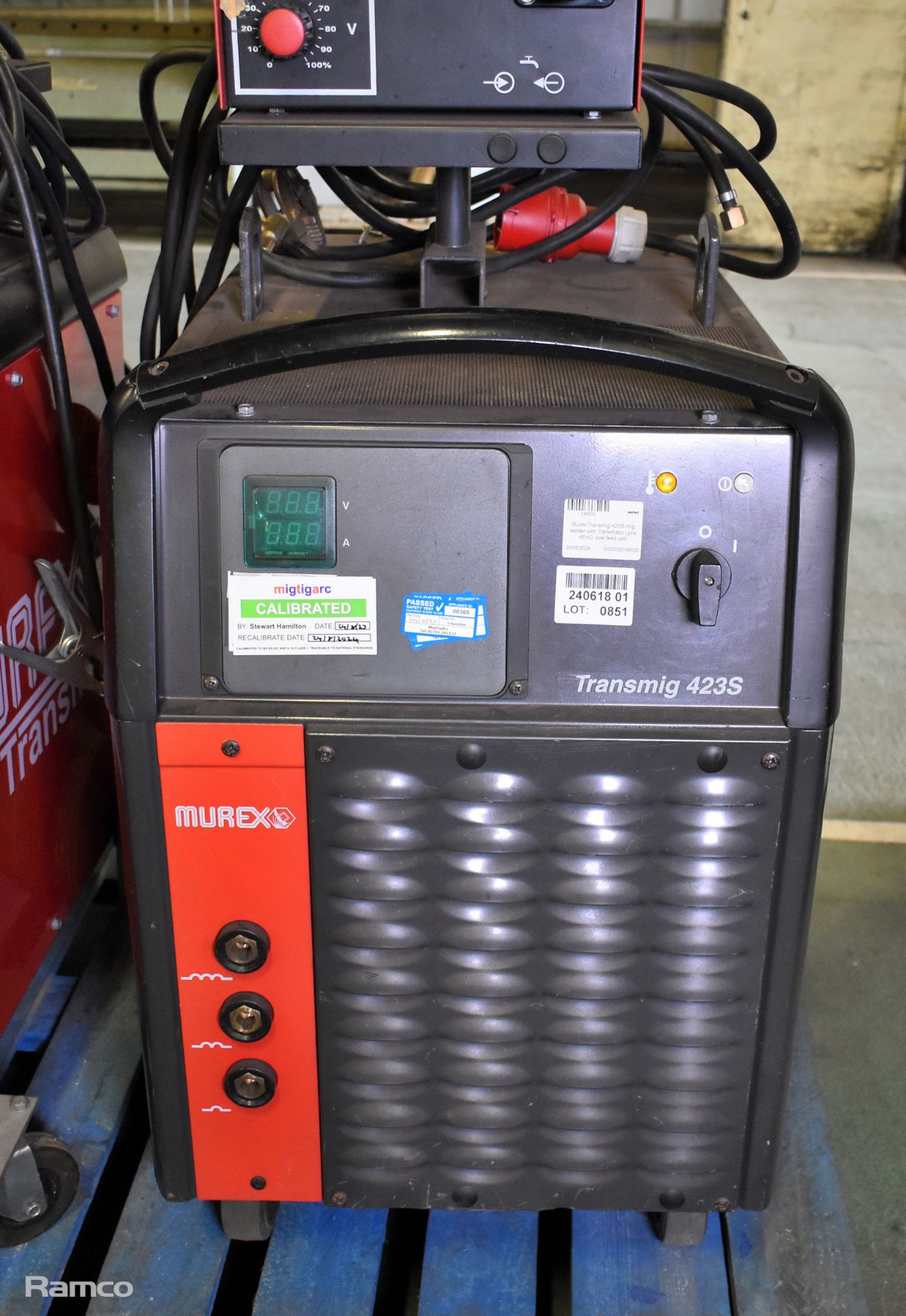 Murex Transmig 423S mig welder with Transmatic Lynx 4EHD wire feed unit