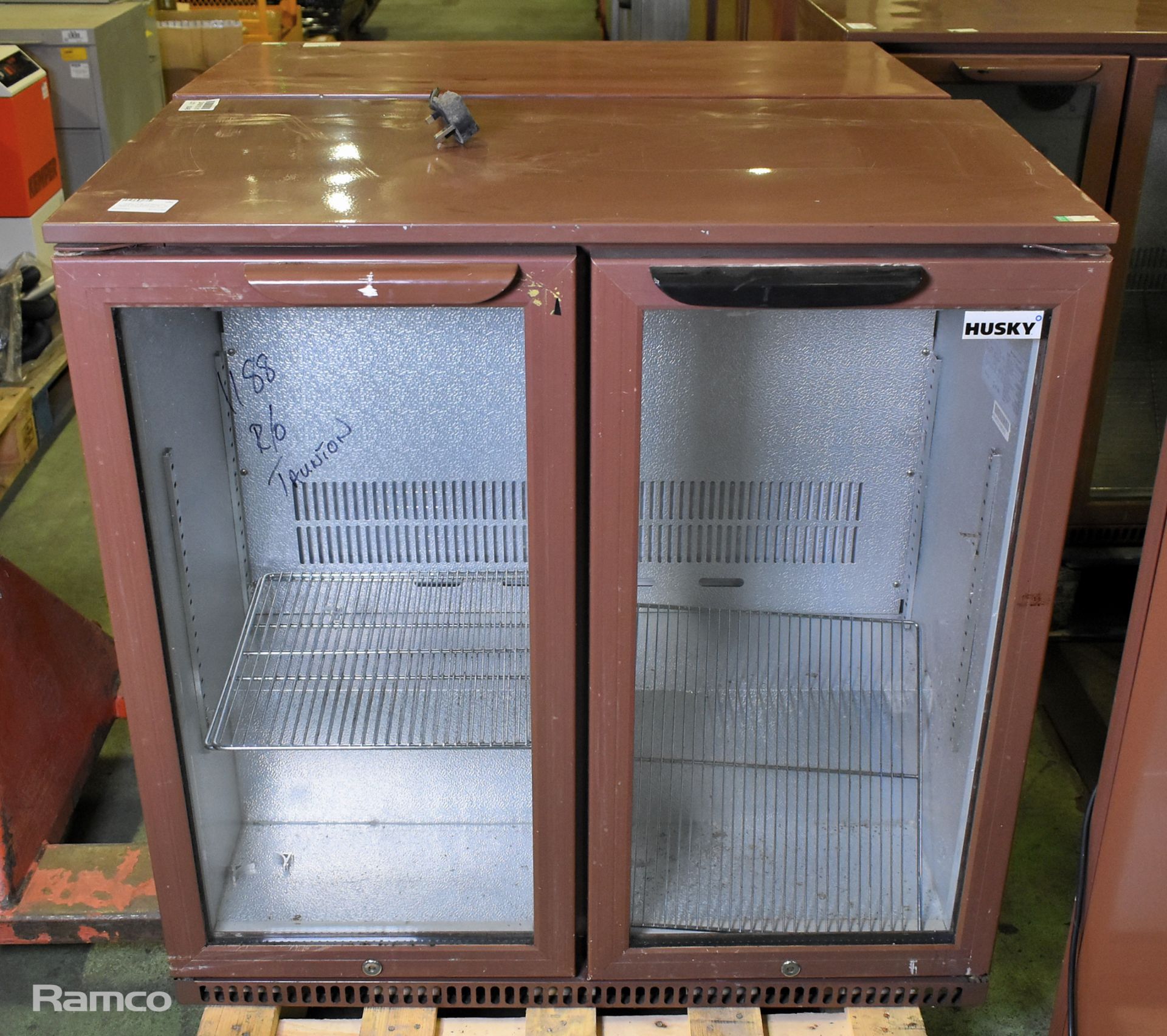 2x Husky HUS-C2 BRN-HY double door bottle coolers - W 900 x D 520 x H 900mm