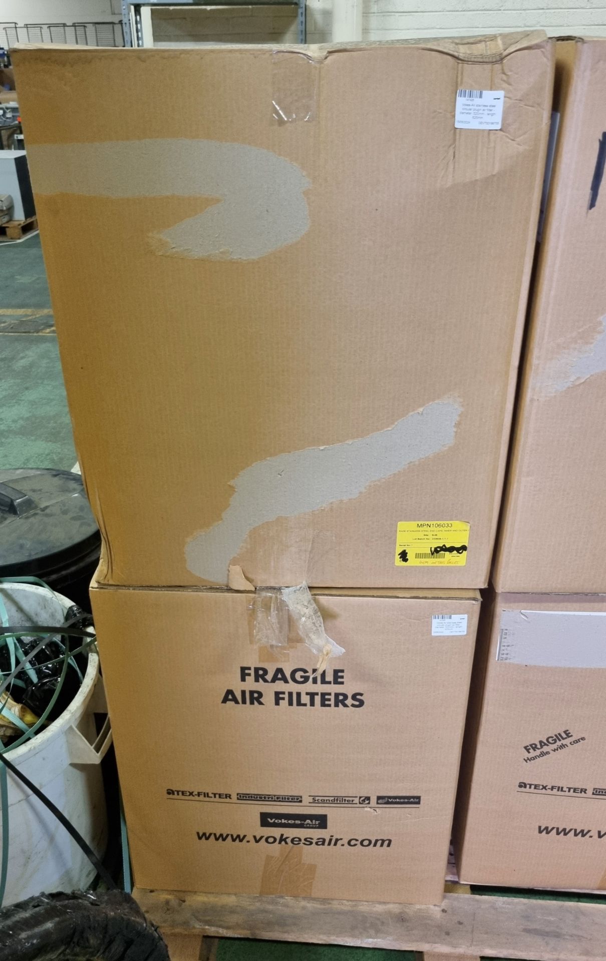 2x Vokes-Air stainless steel circular plugin air filters - diameter ...