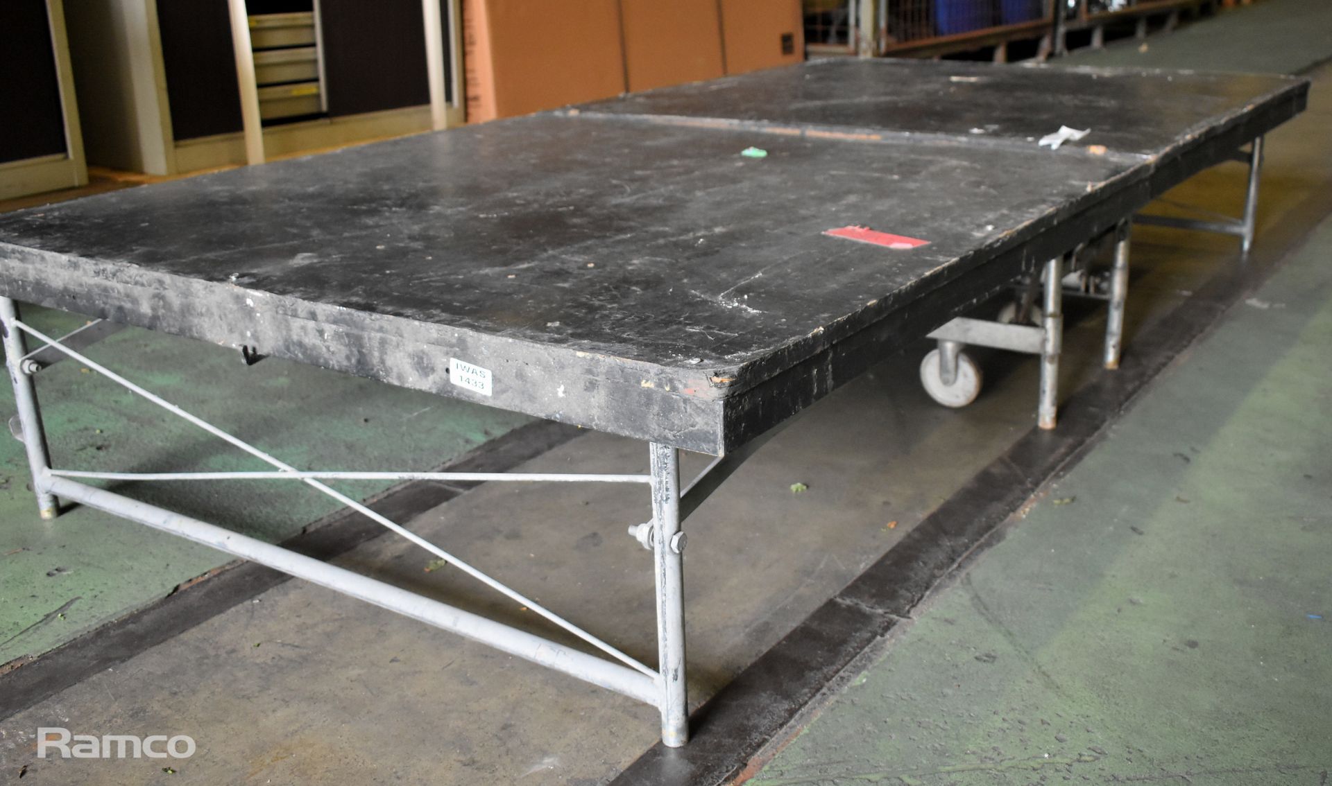 Mobile folding stage platform - platform size: 8ft x 4ft - platform ...