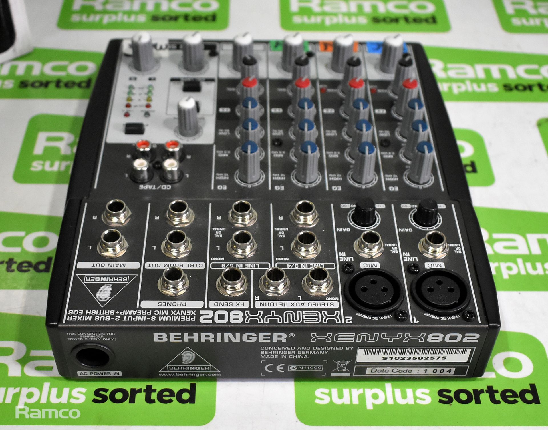 2x Behringer XENYX 802 8-input 2-bus mixers - boxed - NO PSU