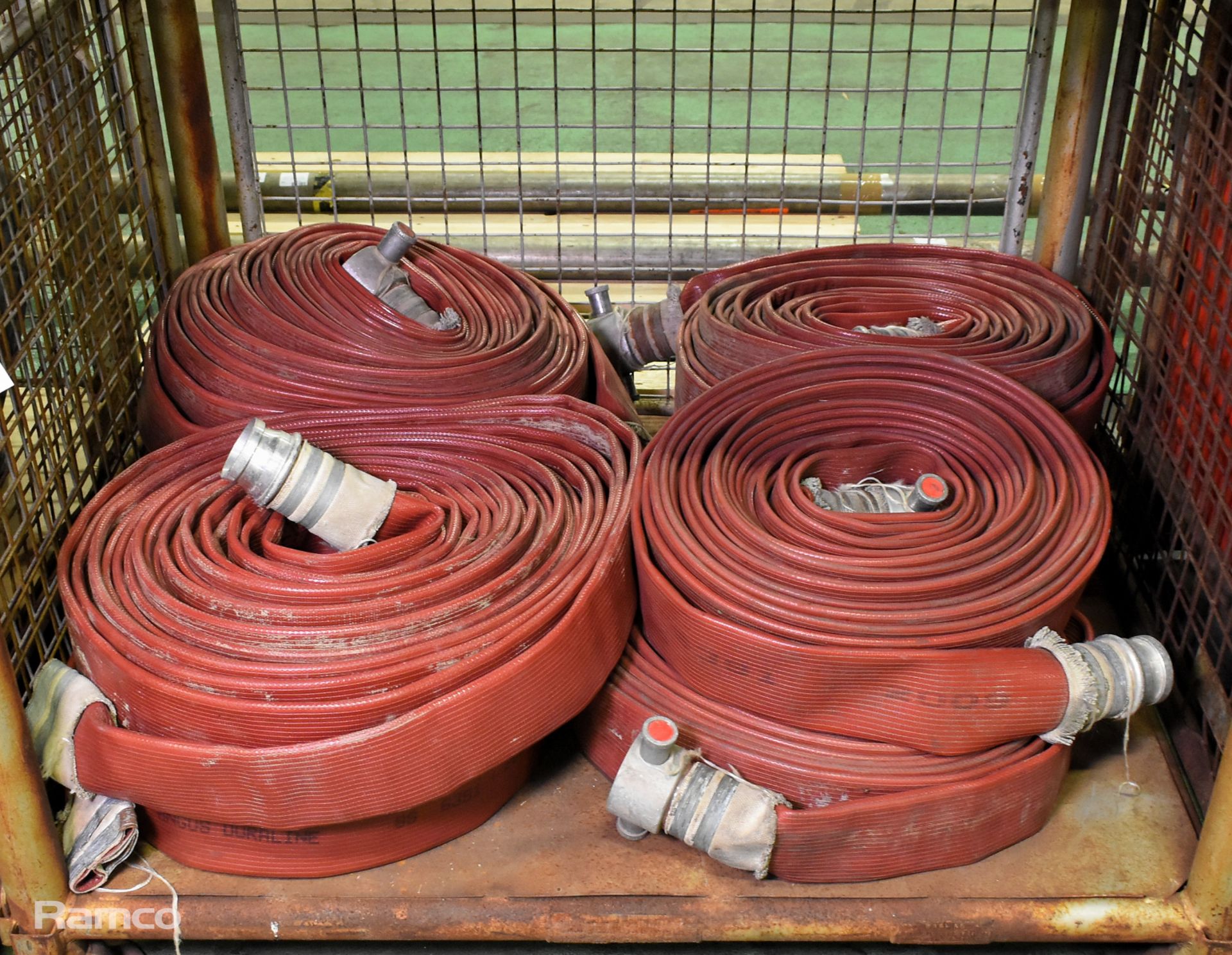 8x reels of Angus Duraline 70mm lay flat hose - approx 20m in length