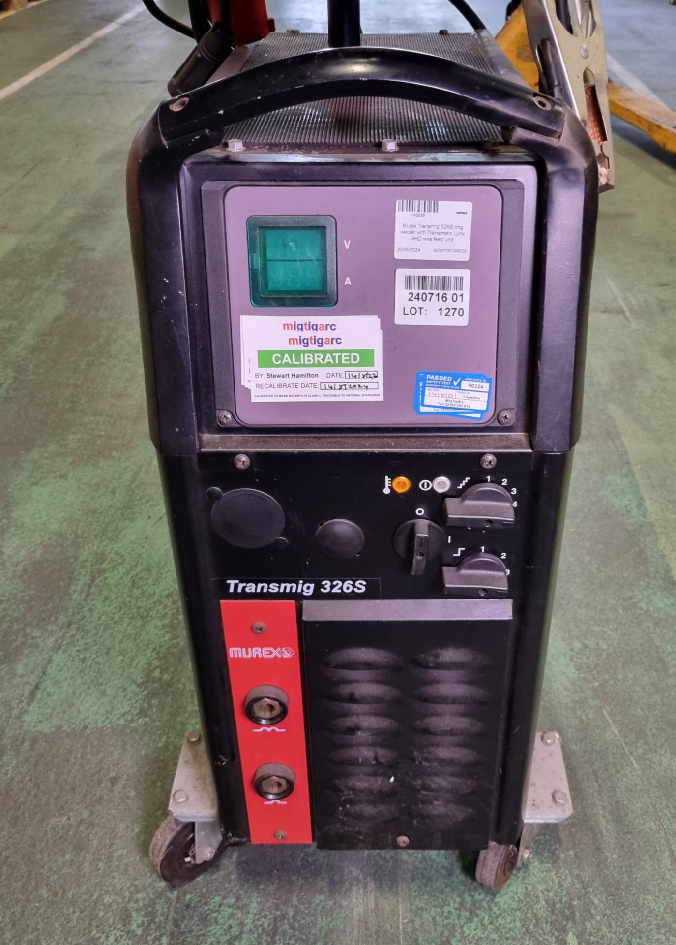 Murex Transmig 326S mig welder with Transmatic Lynx 4HD wire feed unit