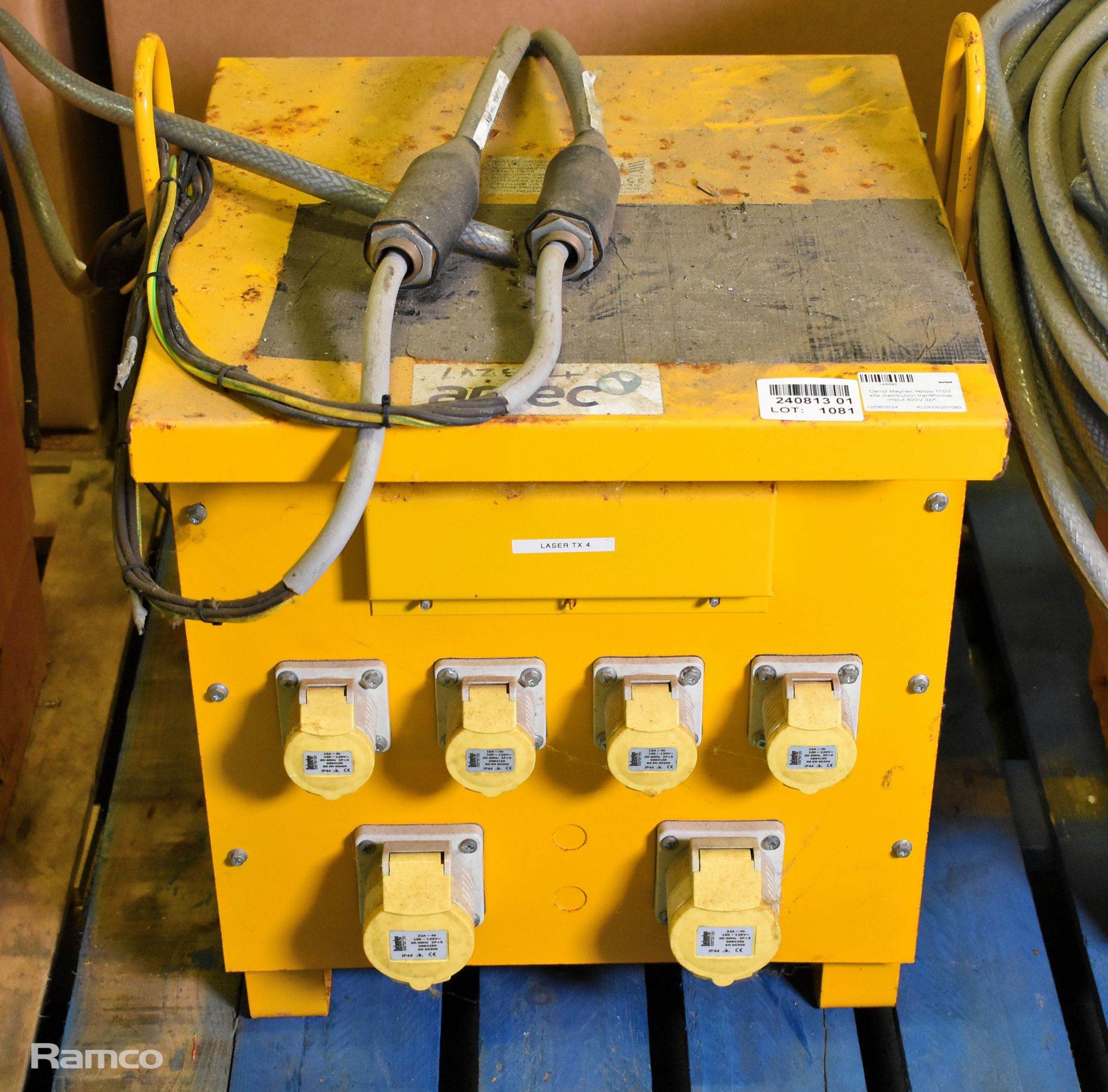Carroll Meynell Yellow 110V site distribution transformer input 400V 3ph