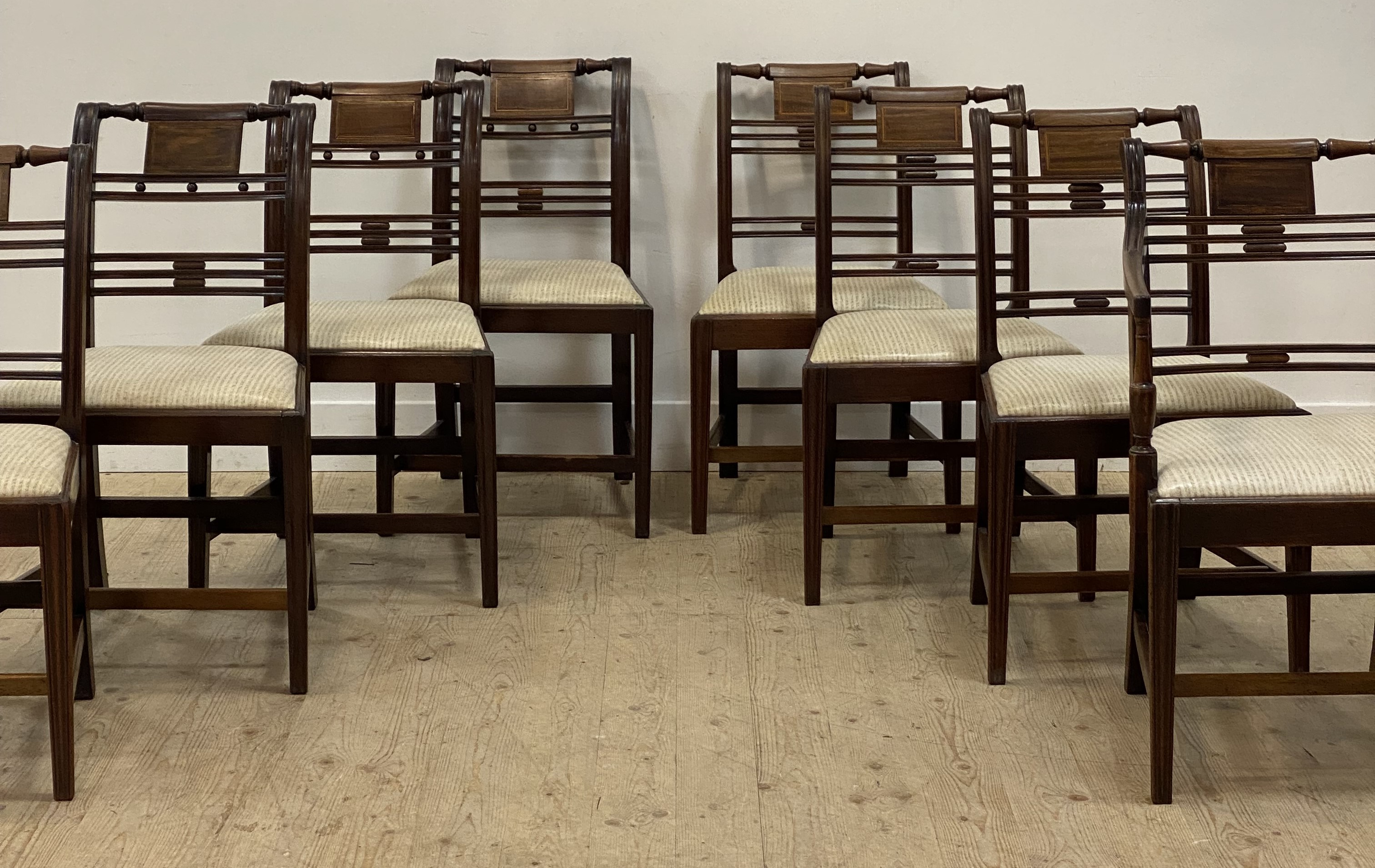 A near set of eight (7+1) Scottish George III mahogany dining chairs ...