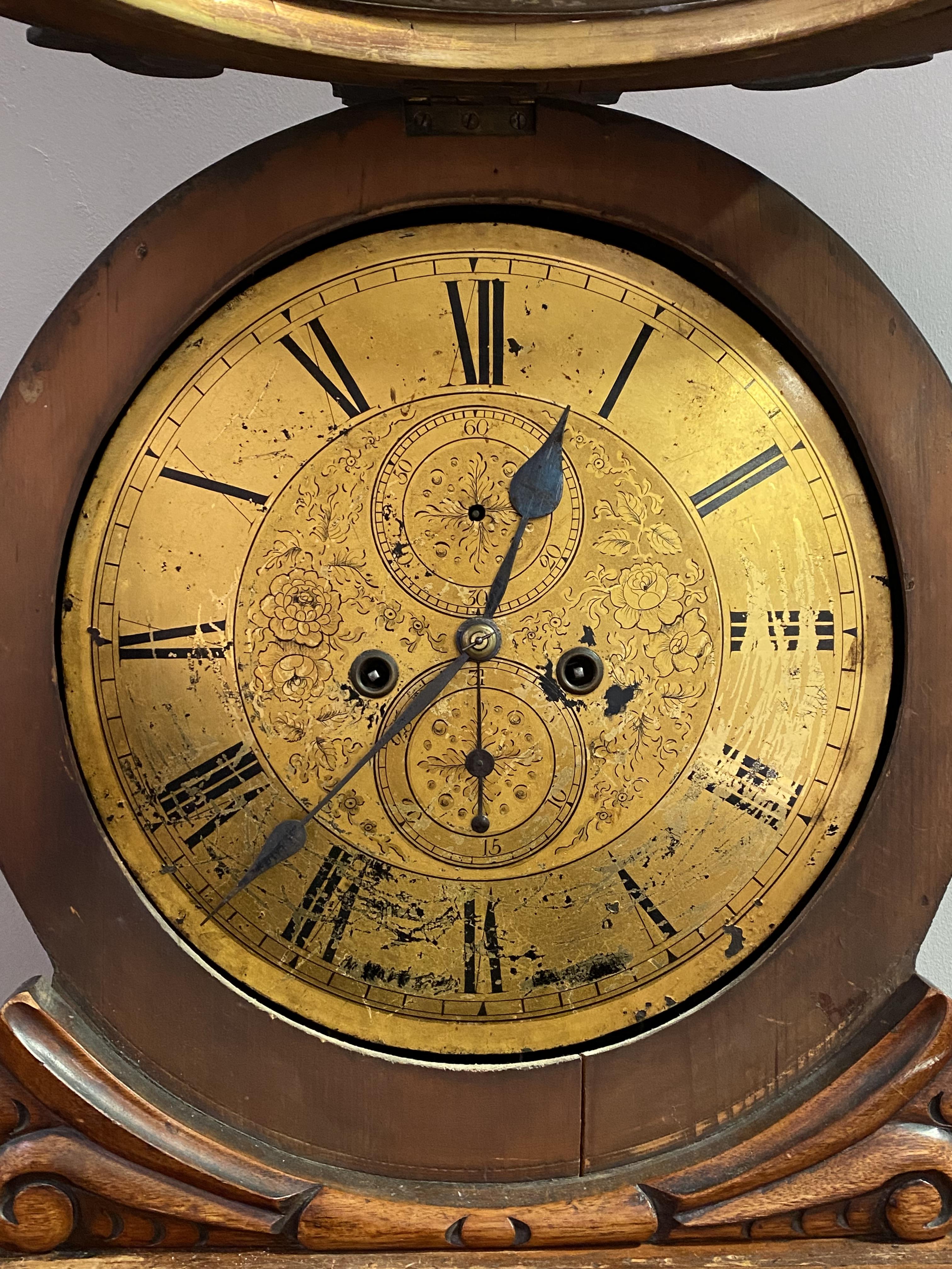 A Scottish Victorian mahogany and walnut drum head longcase clock, the ...