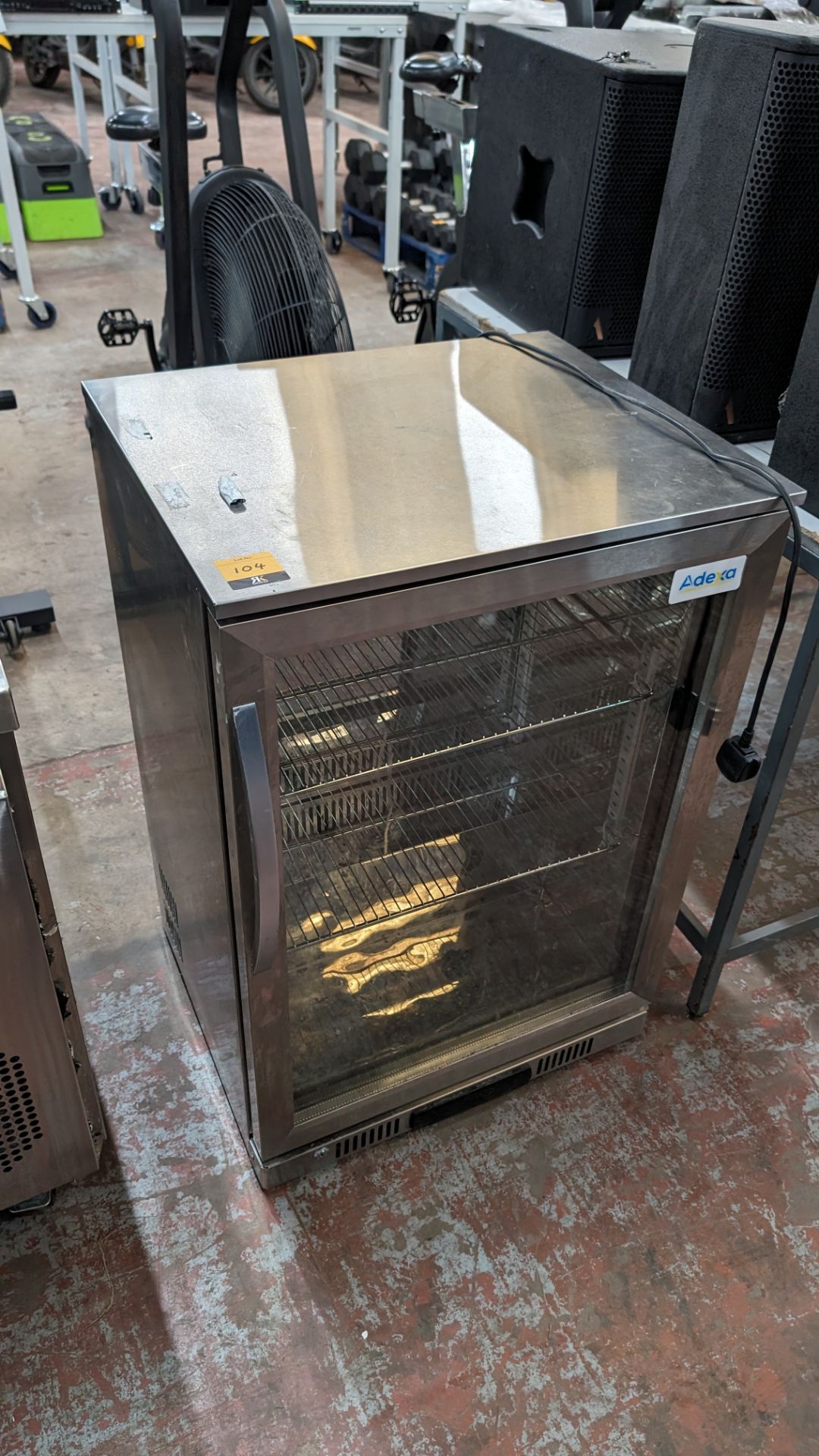 Adexa SC-138FS stainless steel back bar/bottle fridge with clear ...
