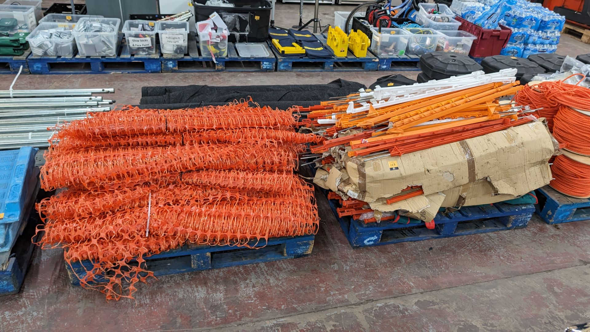 The contents of 2 pallets of netting and supports for use with sameLots ...