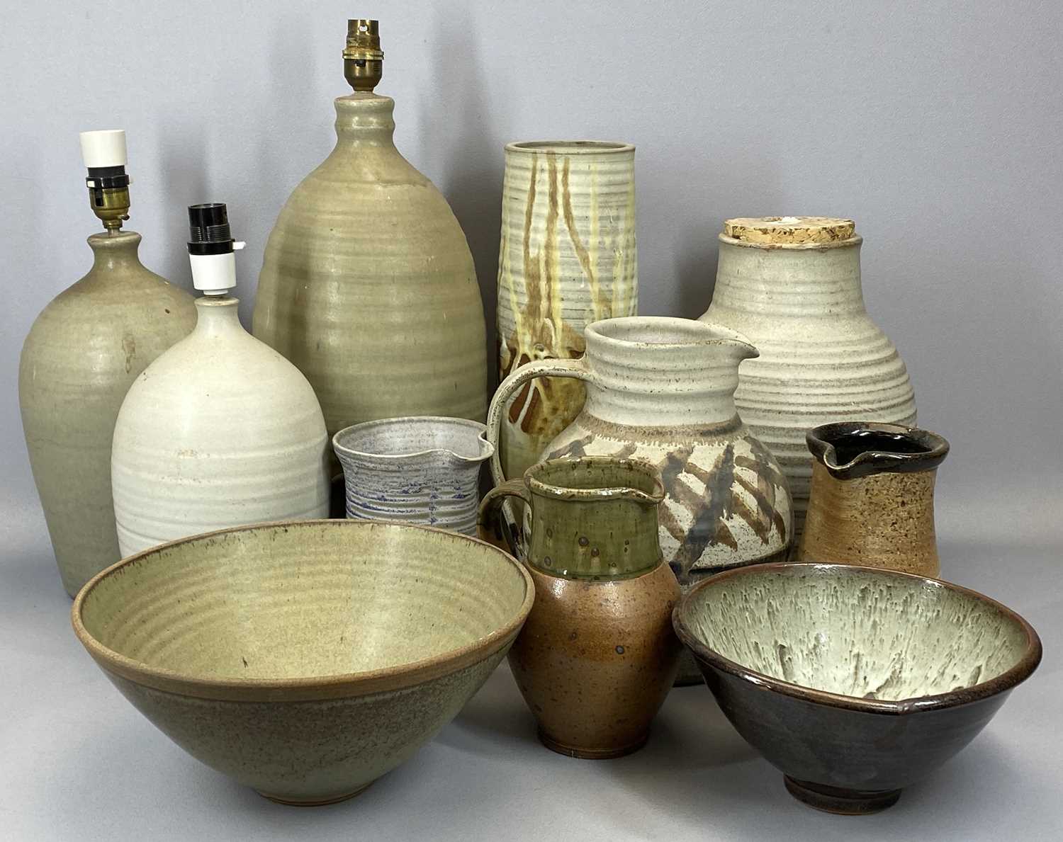 GROUP OF ELEVEN PIECES OF STUDIO POTTERY, makers including Stephen ...