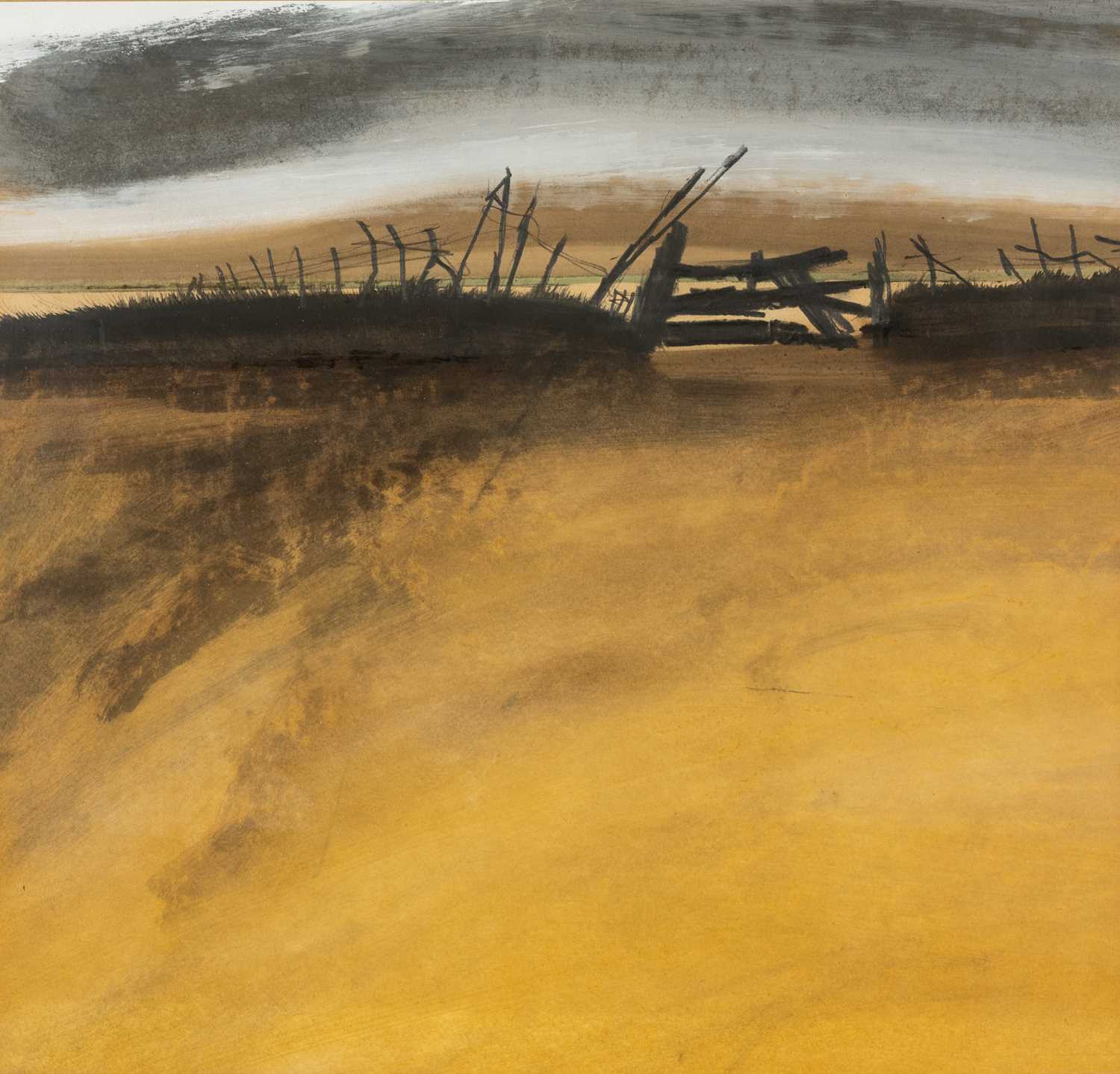 ROGER CECIL (Welsh 1942-2015) watercolour and pencil - landscape with ...