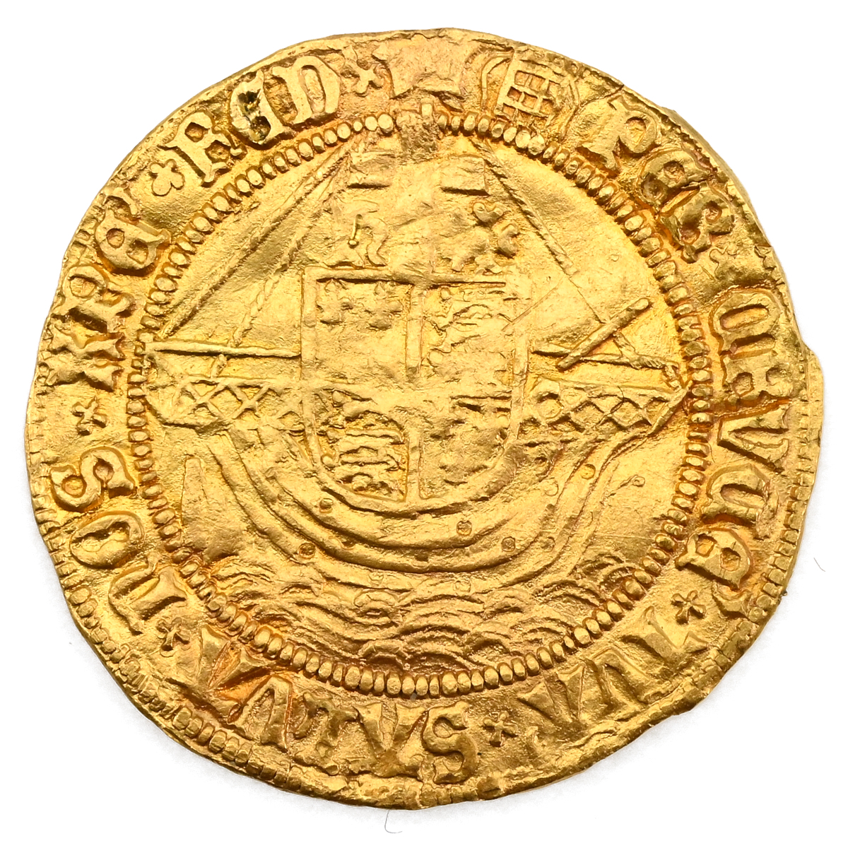 1509-1526 King Henry VIII First Coinage gold Angel with portcullis ...