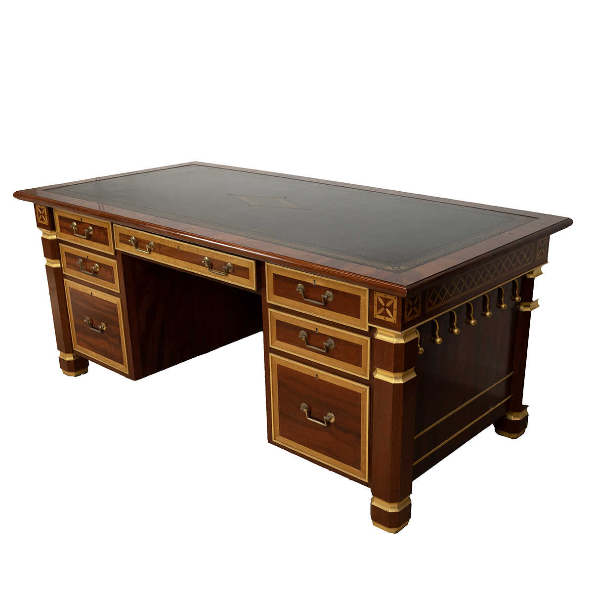 Bespoke contemporary executive desk. Mahogany construction with maple ...