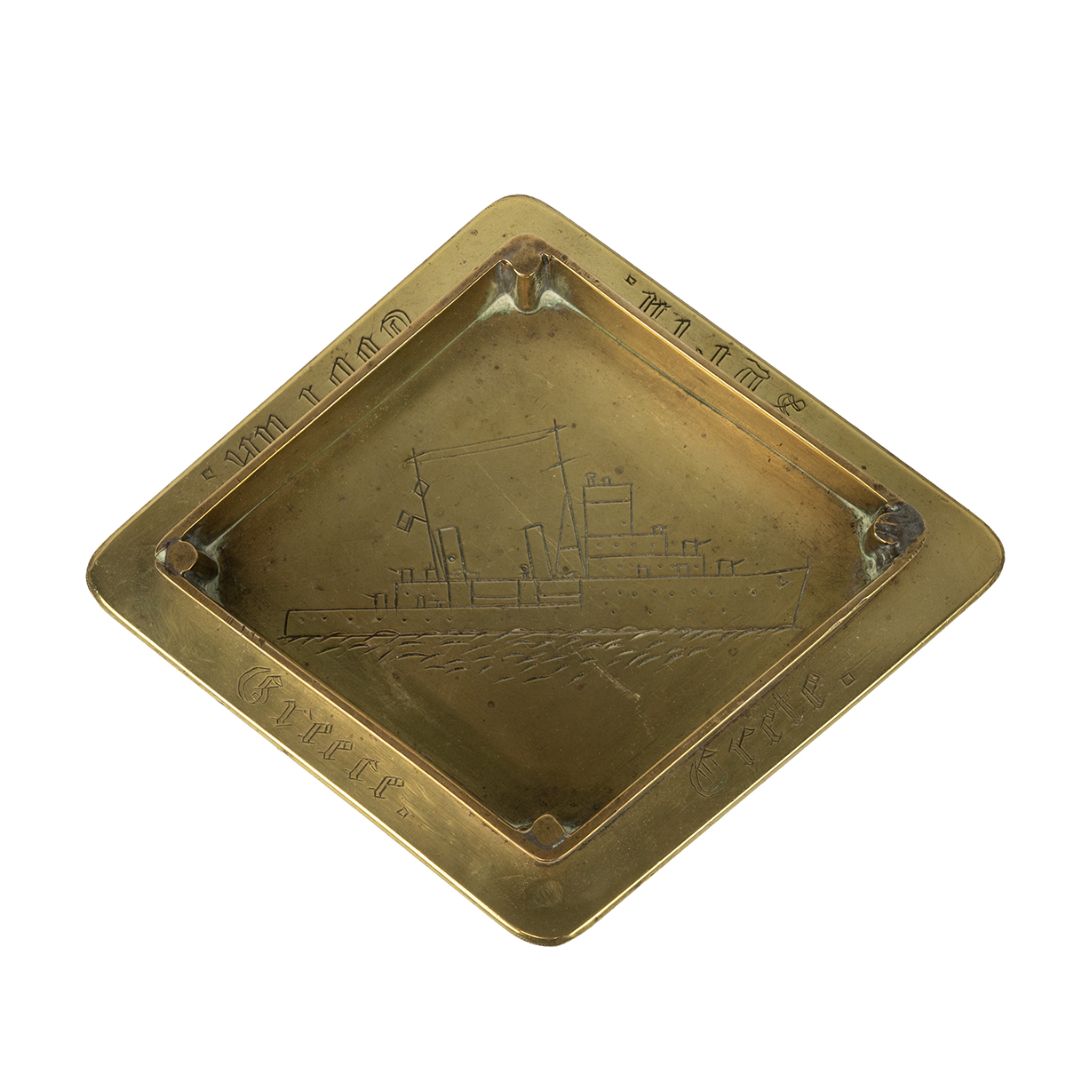 Military trench art & Naval interest: Two HMS Victory ashtrays/pin ...