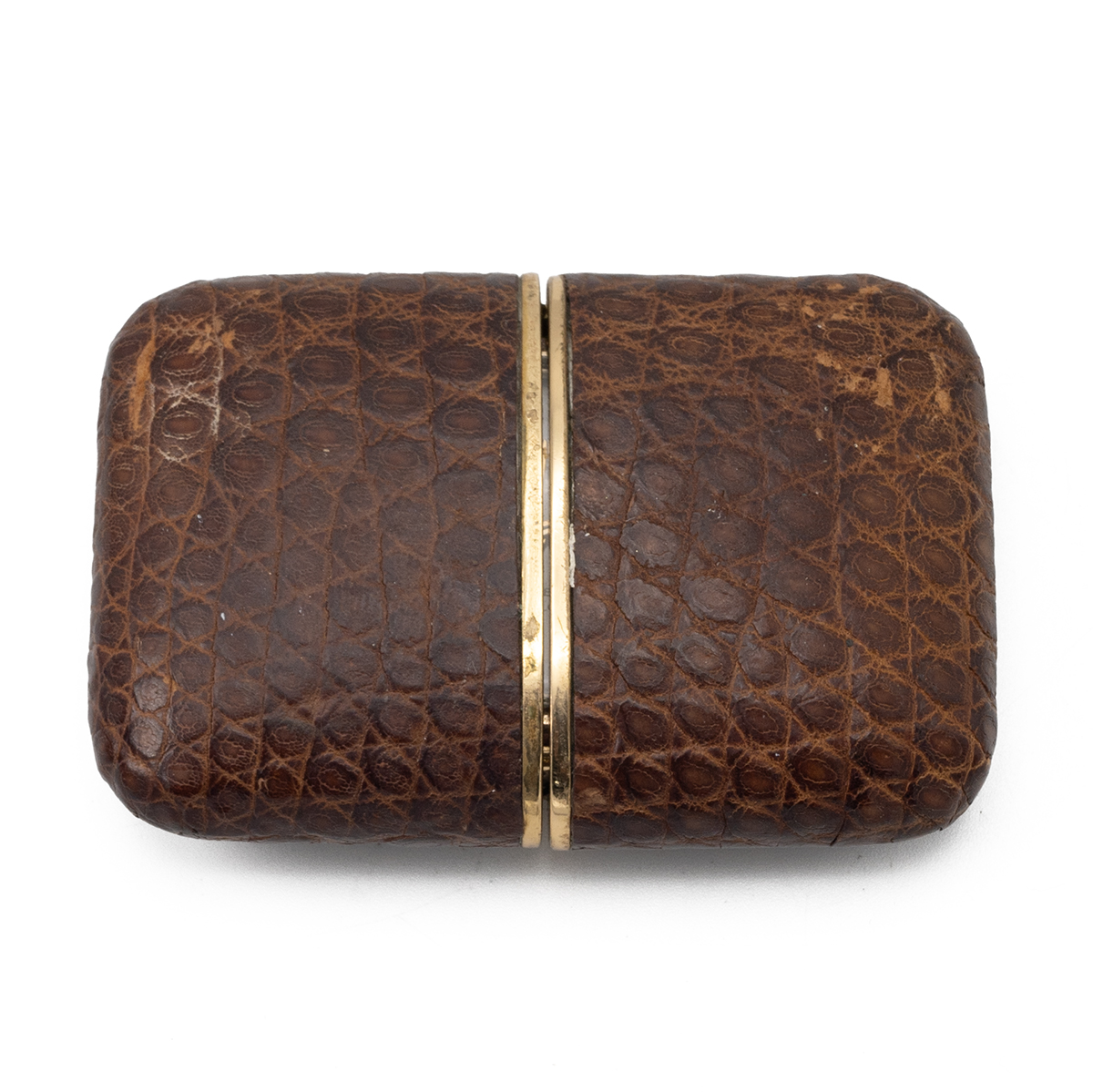 Mappin, a plated purse watch, leather-covered pull apart the case, the ...