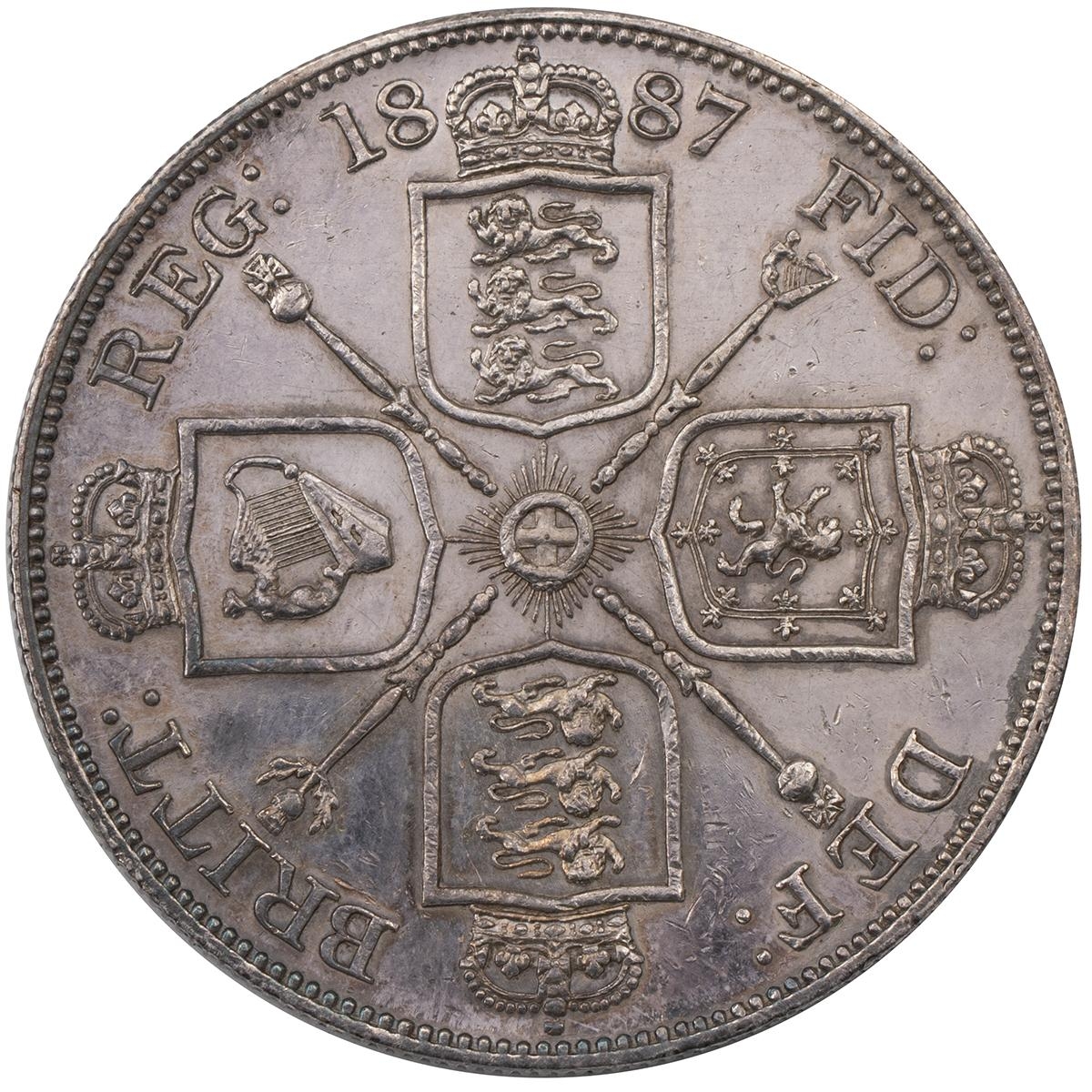 1887 Victoria silver Double Florin (S 3923). Grade: gVF - good Very Fine.