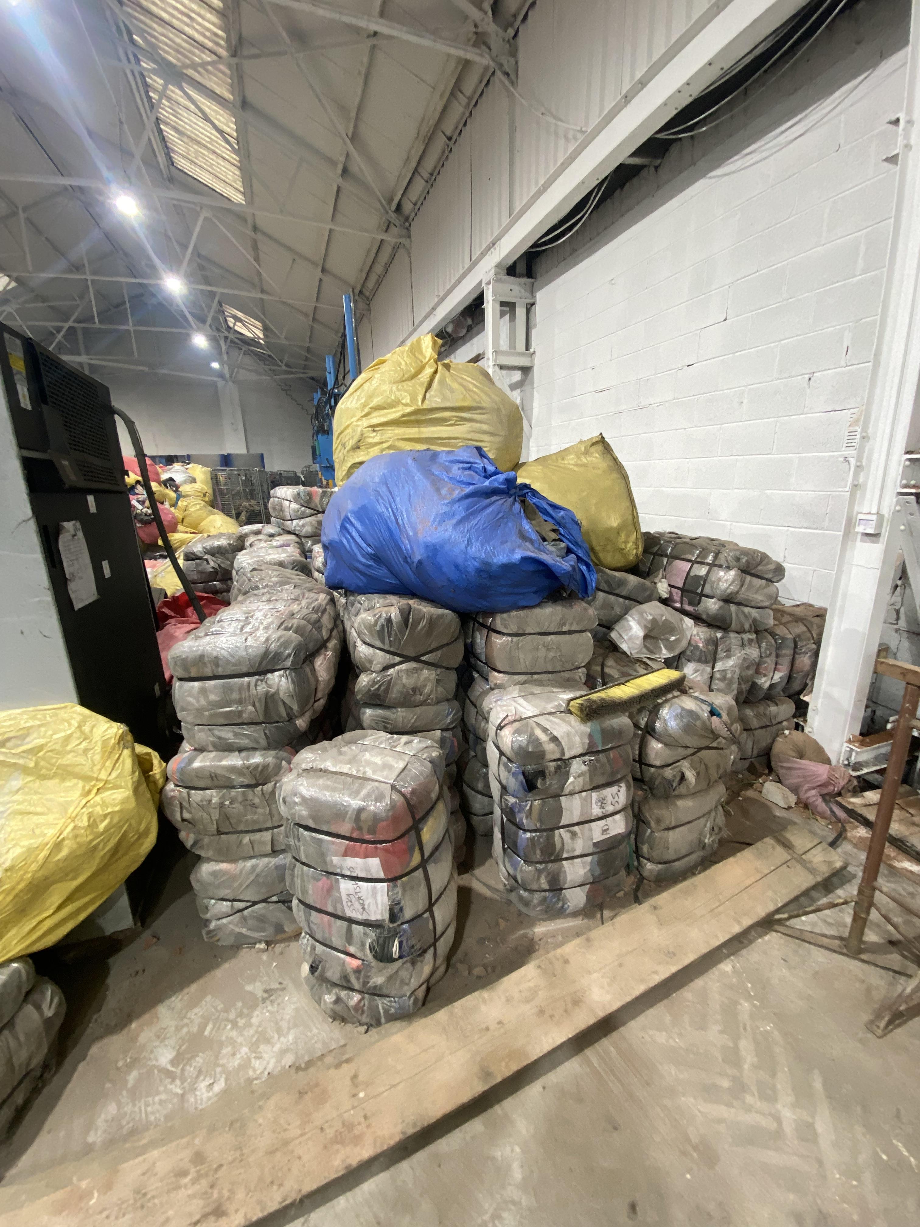 Mainly Baled Waste Textiles (in middle of room) Please read the ...